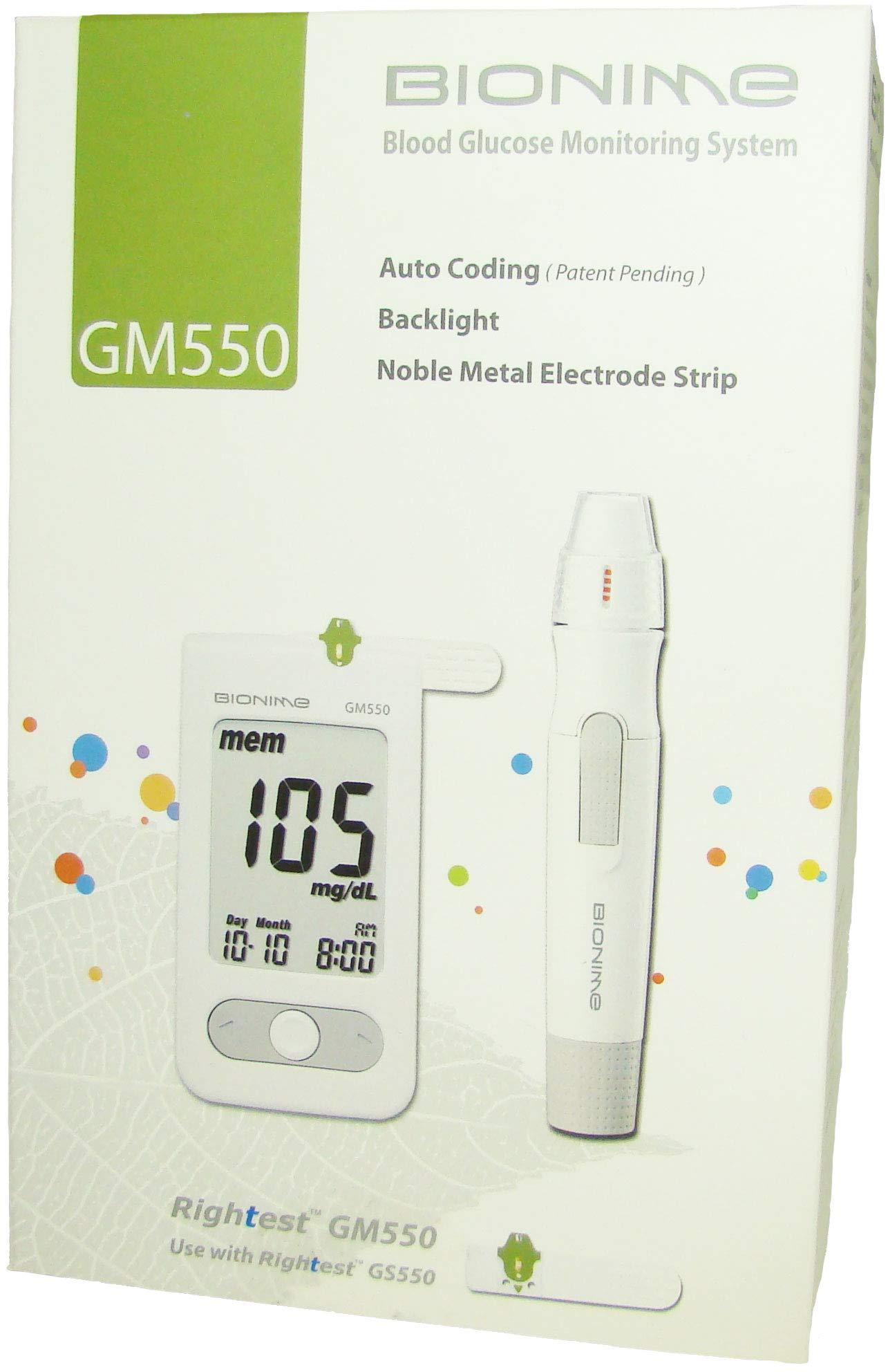 Bionime Rightest GM550 Blood Glucose Monitoring Kit - Accurate Diabetes ...