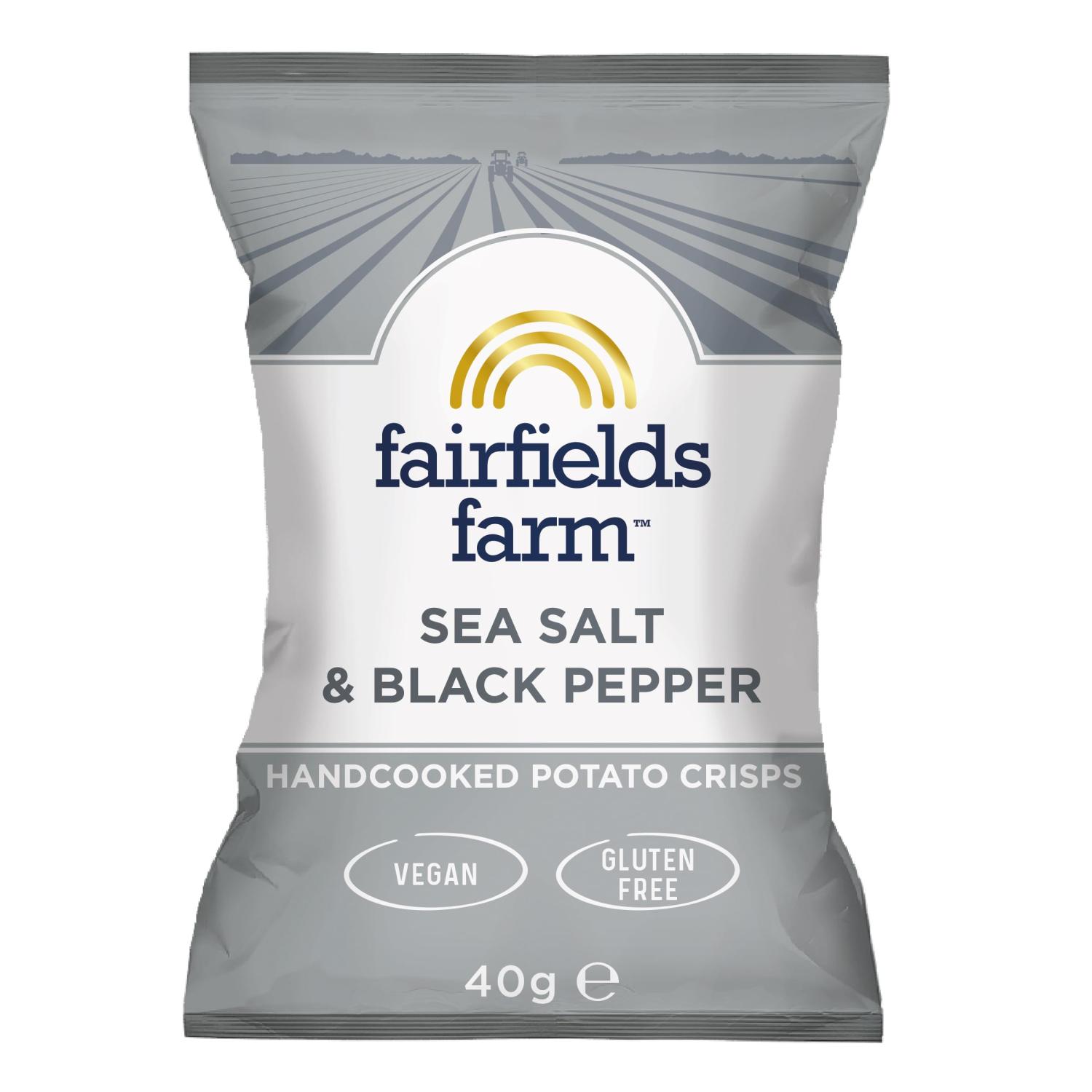 Fairfields Farm Crisps Sea Salt & Black Pepper Cooked Potato Crisps 40g ...