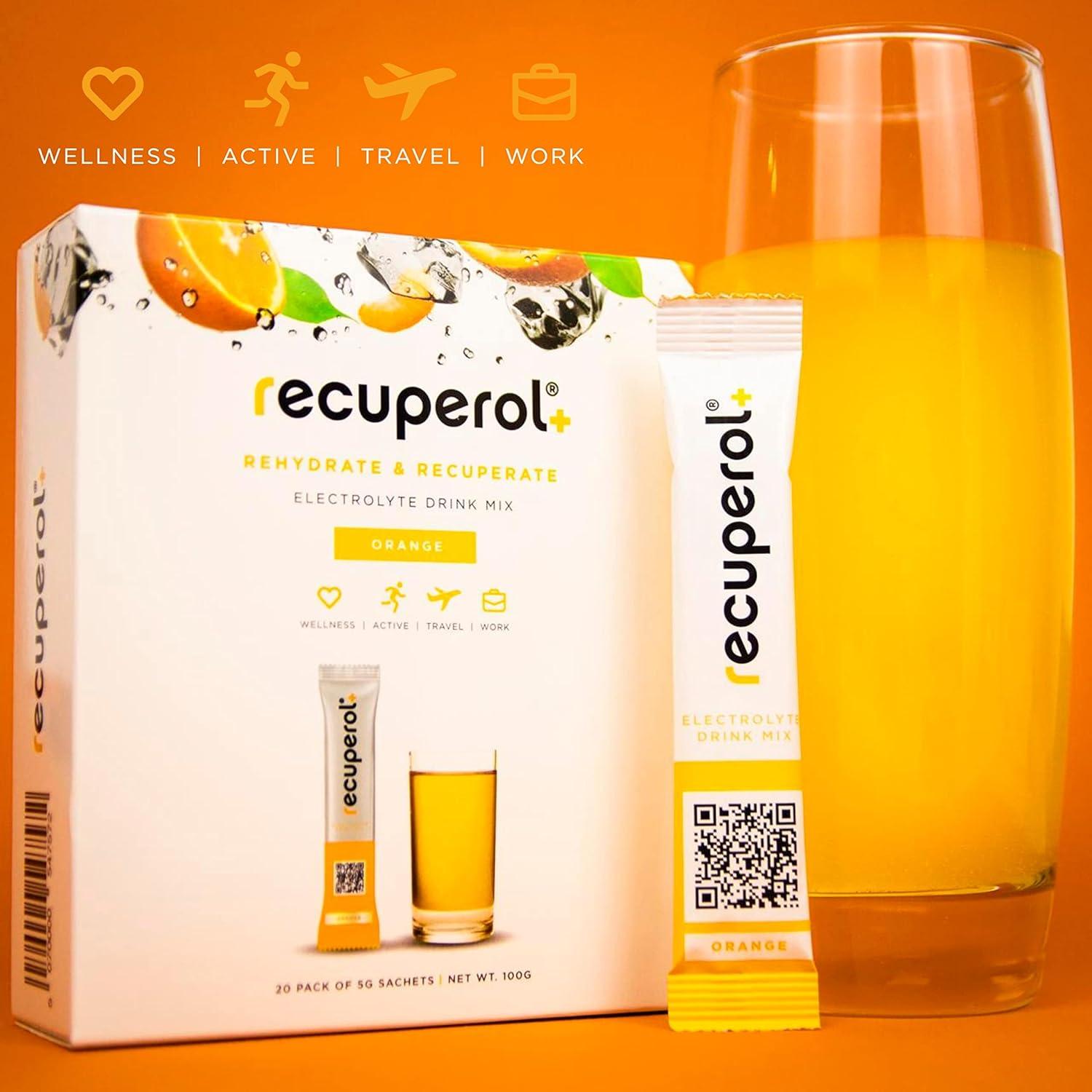 Recuperol Electrolyte Powder Supplement - 90 Sachets for Dehydration ...