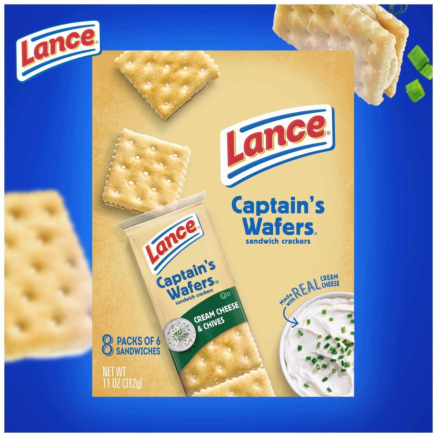 Lance Sandwich Crackers Captain's Wafers Cream Cheese and Chives 8 Ct ...
