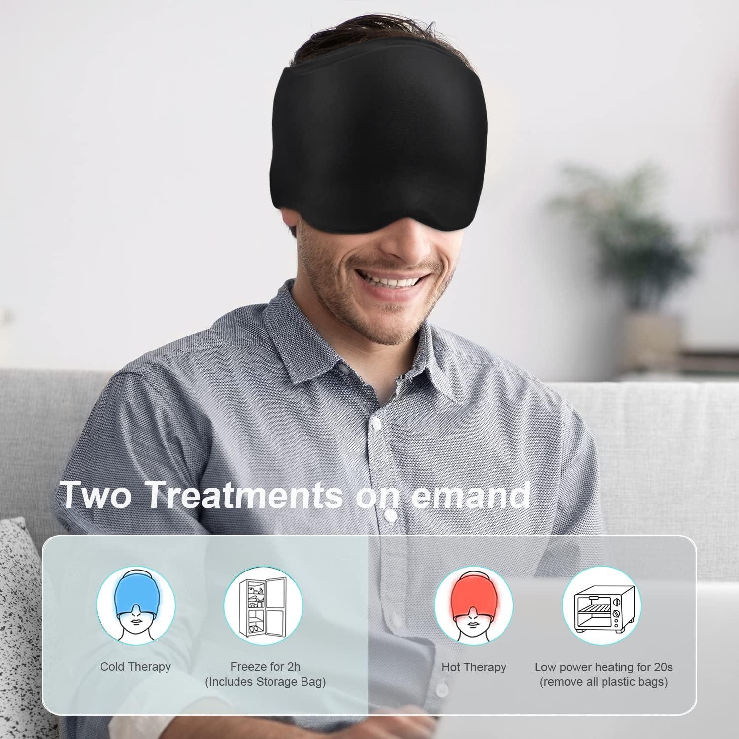 Migraine Relief Cap - Cold & Hot Therapy Headache Hat for Tension ...