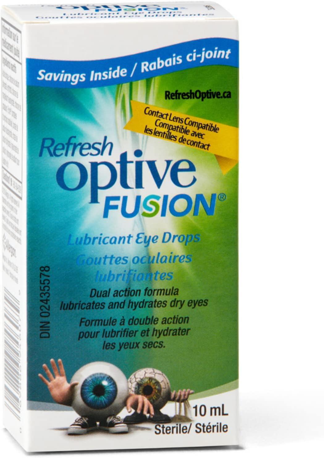 Refresh Optive Fusion Ophthalmic Solution Dual-action Formula Dry Eye ...