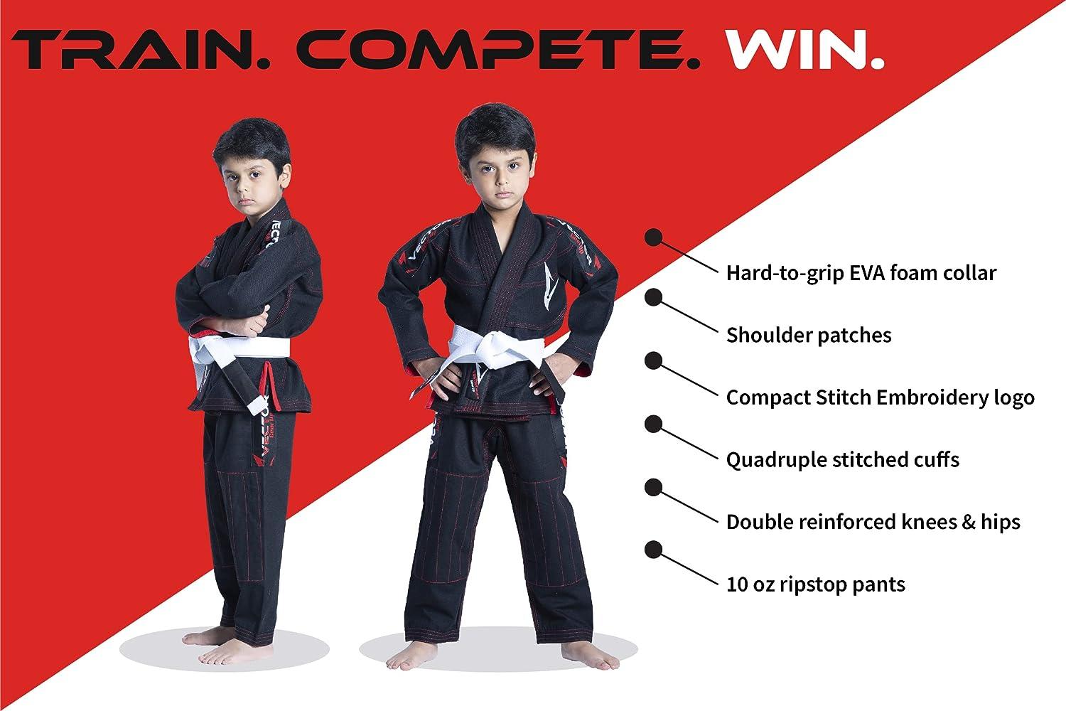 Vector Sports Brazilian BJJ Gi for Kids - Durable 100% Cotton Uniform ...