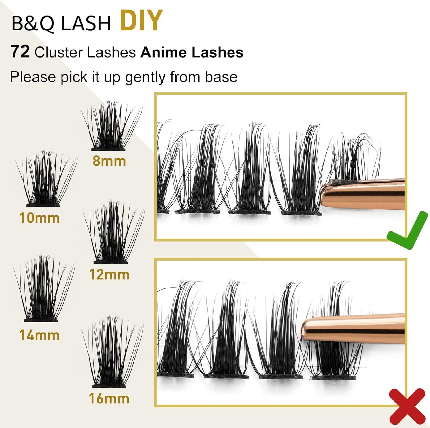 D-10mm B38 D Curl Cluster Lashes - 72 Natural Soft Fluffy Eyelash ...