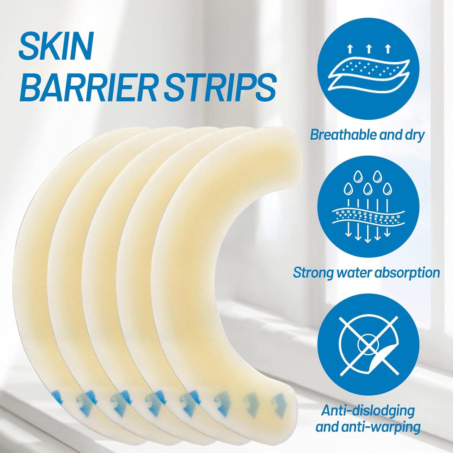 10-Pack Stoma Barrier Rings - Elastic Adhesive Skin Barrier Strips for ...