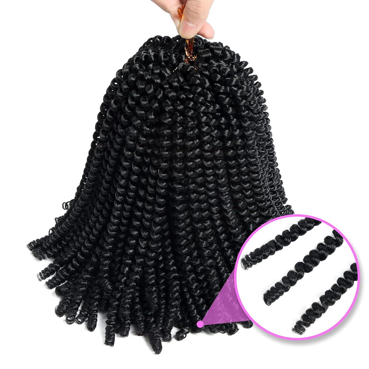 Spring Twist Hair 8 Inch 7 Packs - Fluffy Crochet Braiding Hair for ...