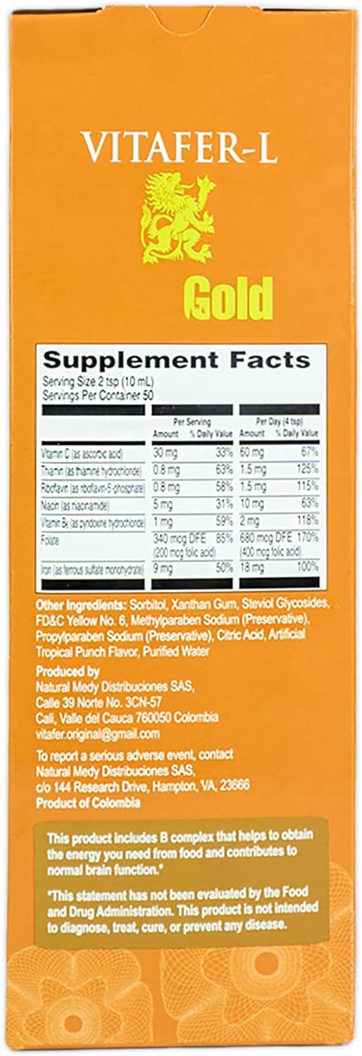 Vitafer-L Gold - AMC Suplements for Men and Woman 1 of 500 ml - 16.9 oz ...