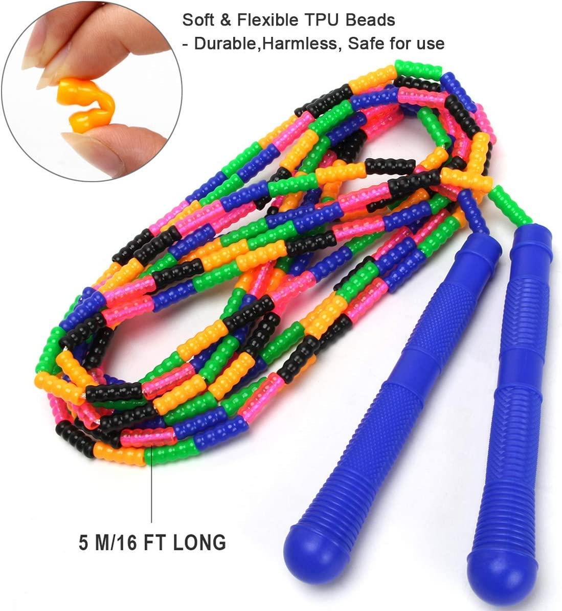 16 FT Coolrunner Double Dutch Jump Rope Set - Soft Beaded Skipping Rope ...