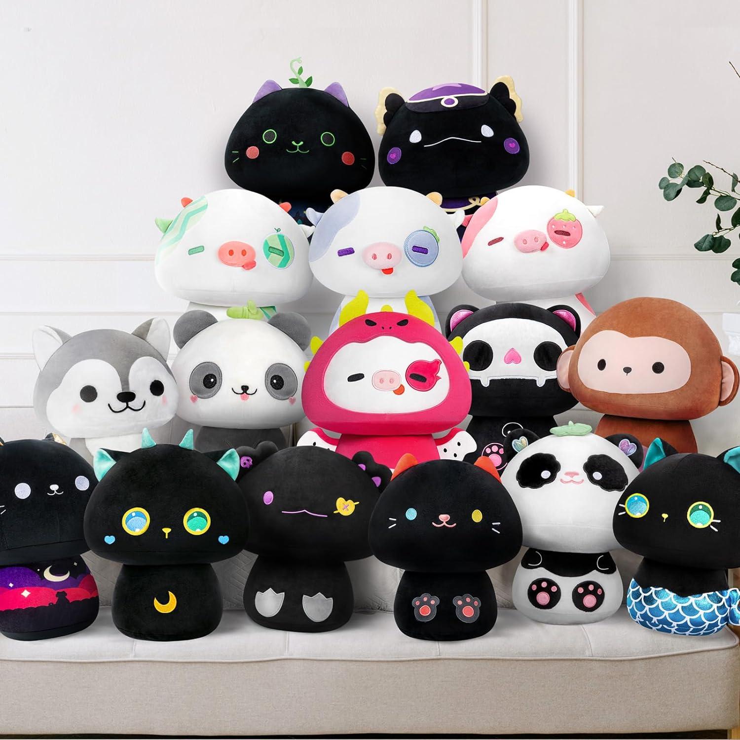 Mewaii 14'' Soft Cow Mushroom Pillow Stuffed Animal Plush Toy - Dragon ...