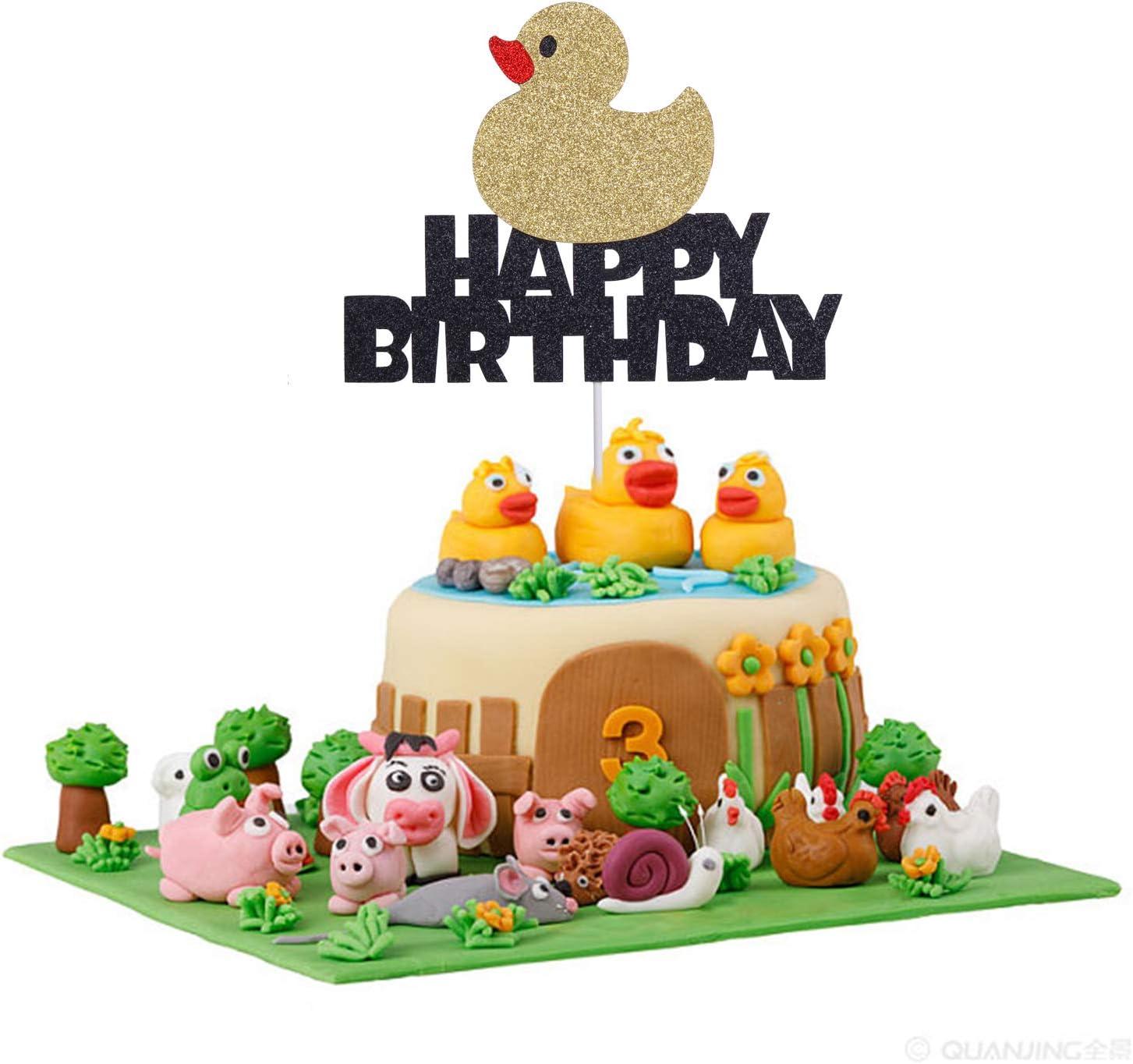 Anxdh sparkling duck cake topper duck birthday party decoration | Buy ...