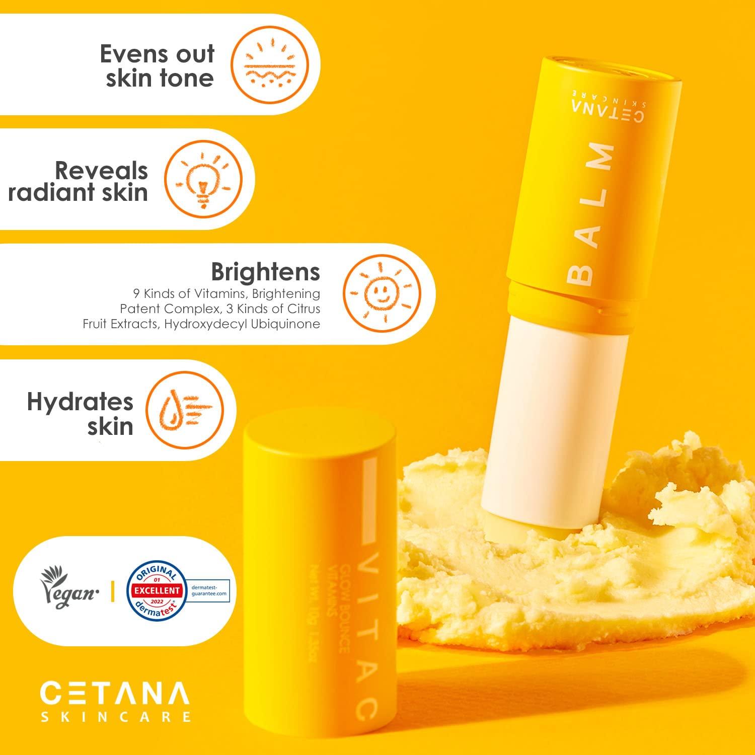 CETANA Vitamin C Brightening Balm Stick for Face, Neck, and Lips - Dark ...