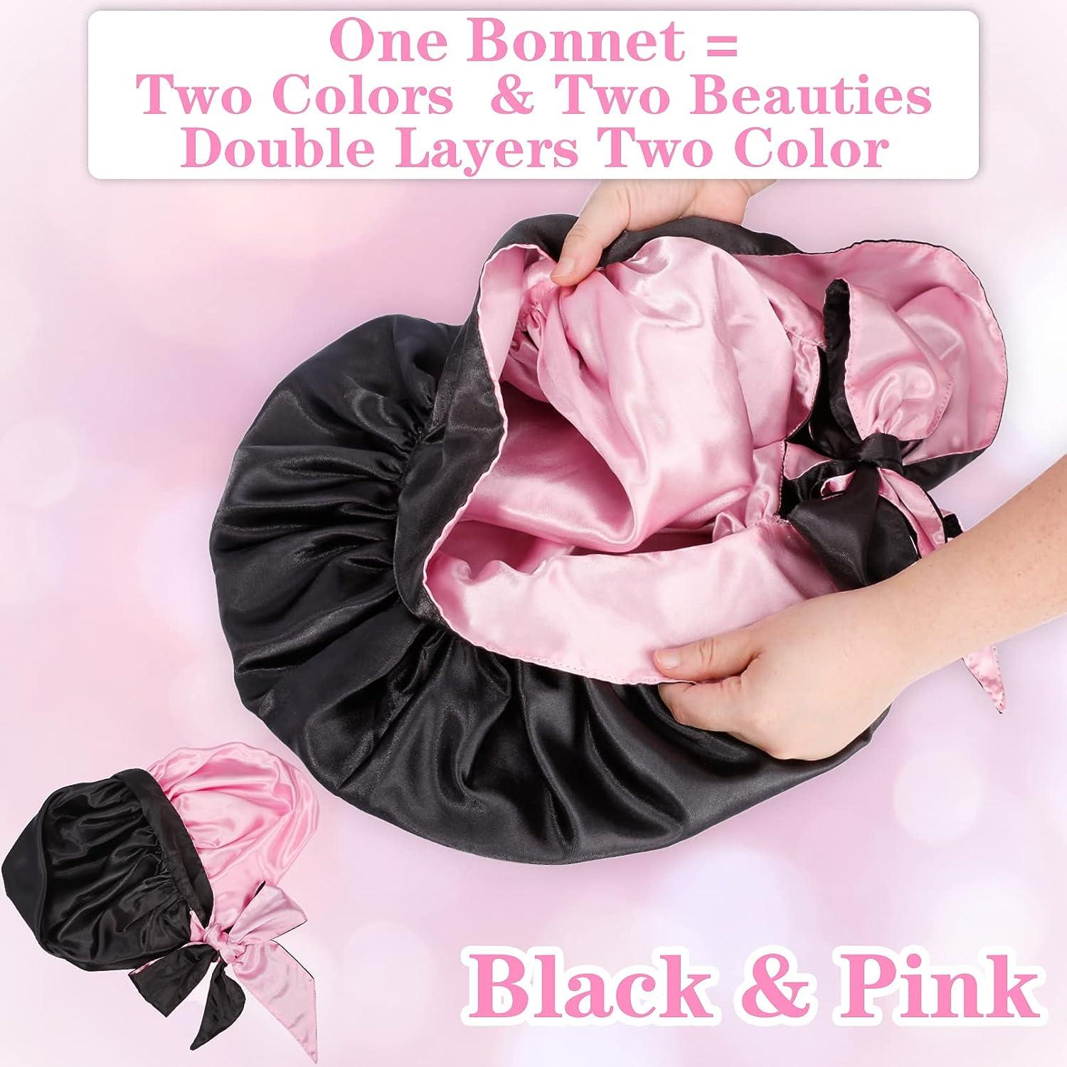 Jumbo Reversible Silk Satin Bonnet for Black Women - Adjustable Extra ...