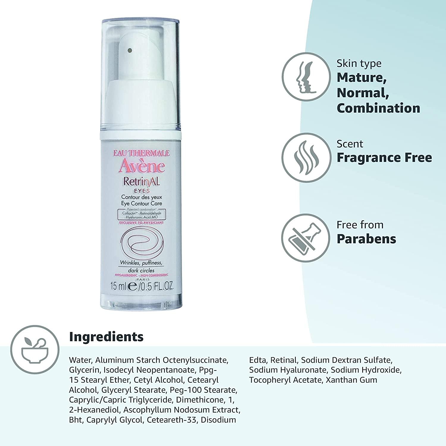 Eau Thermale Avene RetrinAL EYES 0.5 Fl Oz - Minimizes Under-Eye Lines, Puffiness & Dark Circles ...