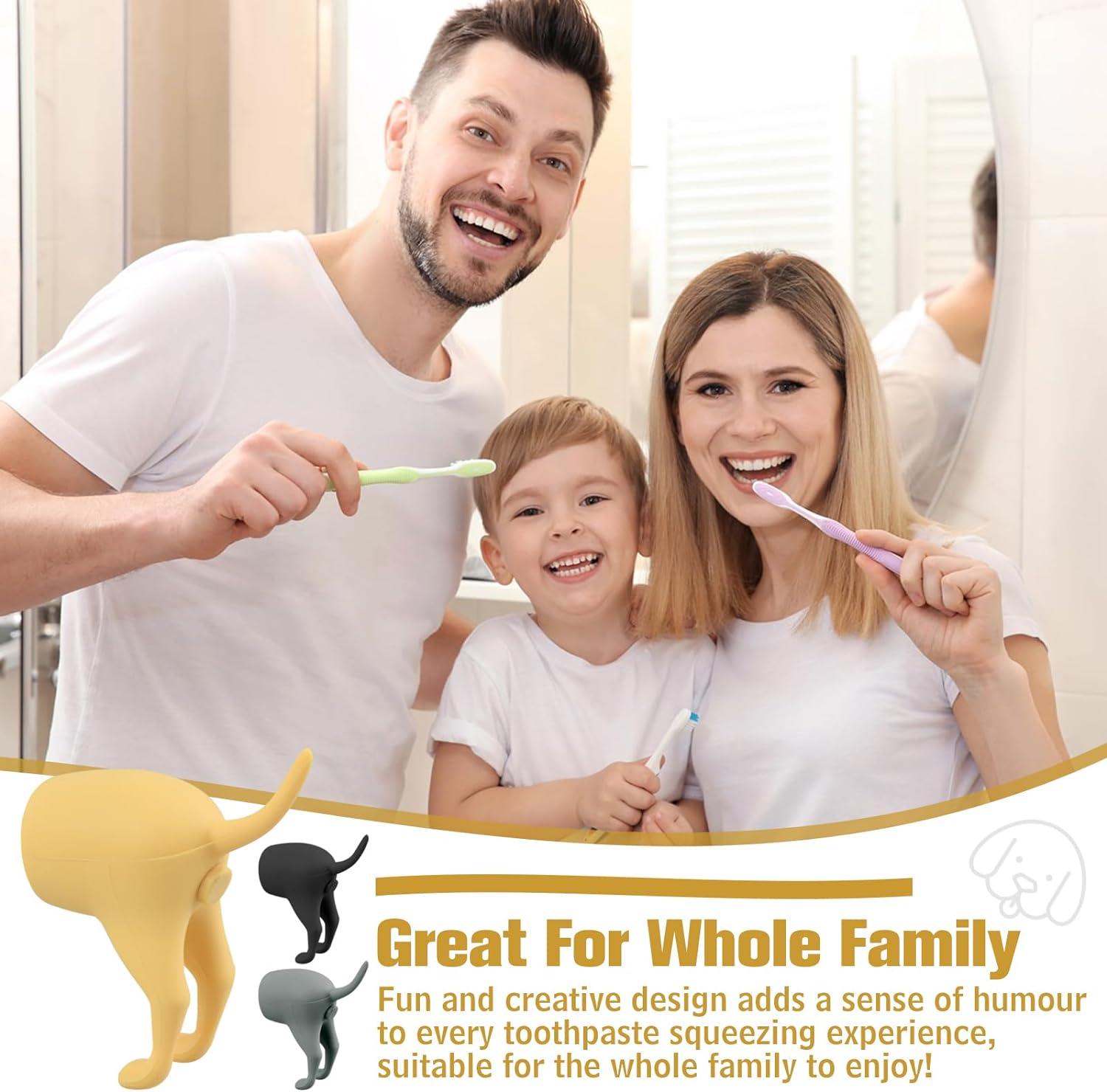 Apenali Toothpaste Topper Funny Pooping Dog Butt Toothpaste Cap ...