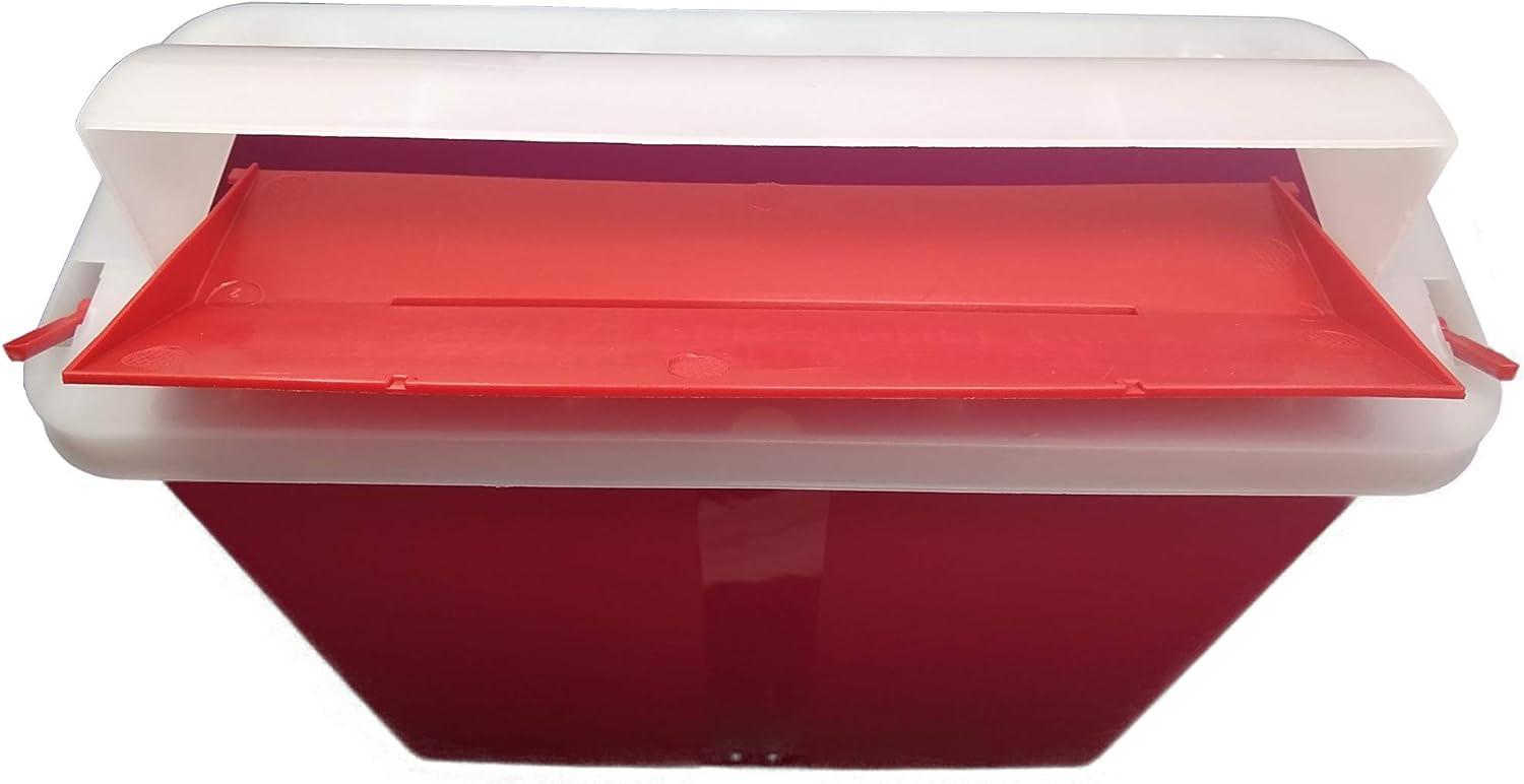 5 Quart Sharps Container with Mailbox Style Lid - Puncture Resistant ...
