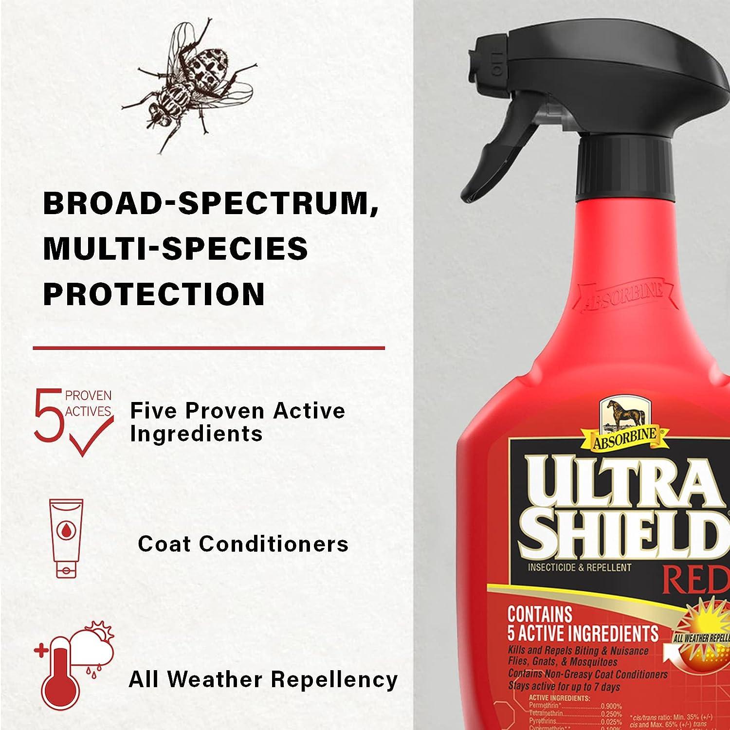 Absorbine UltraShield Red Fly Spray 32oz Quart - Long-lasting ...