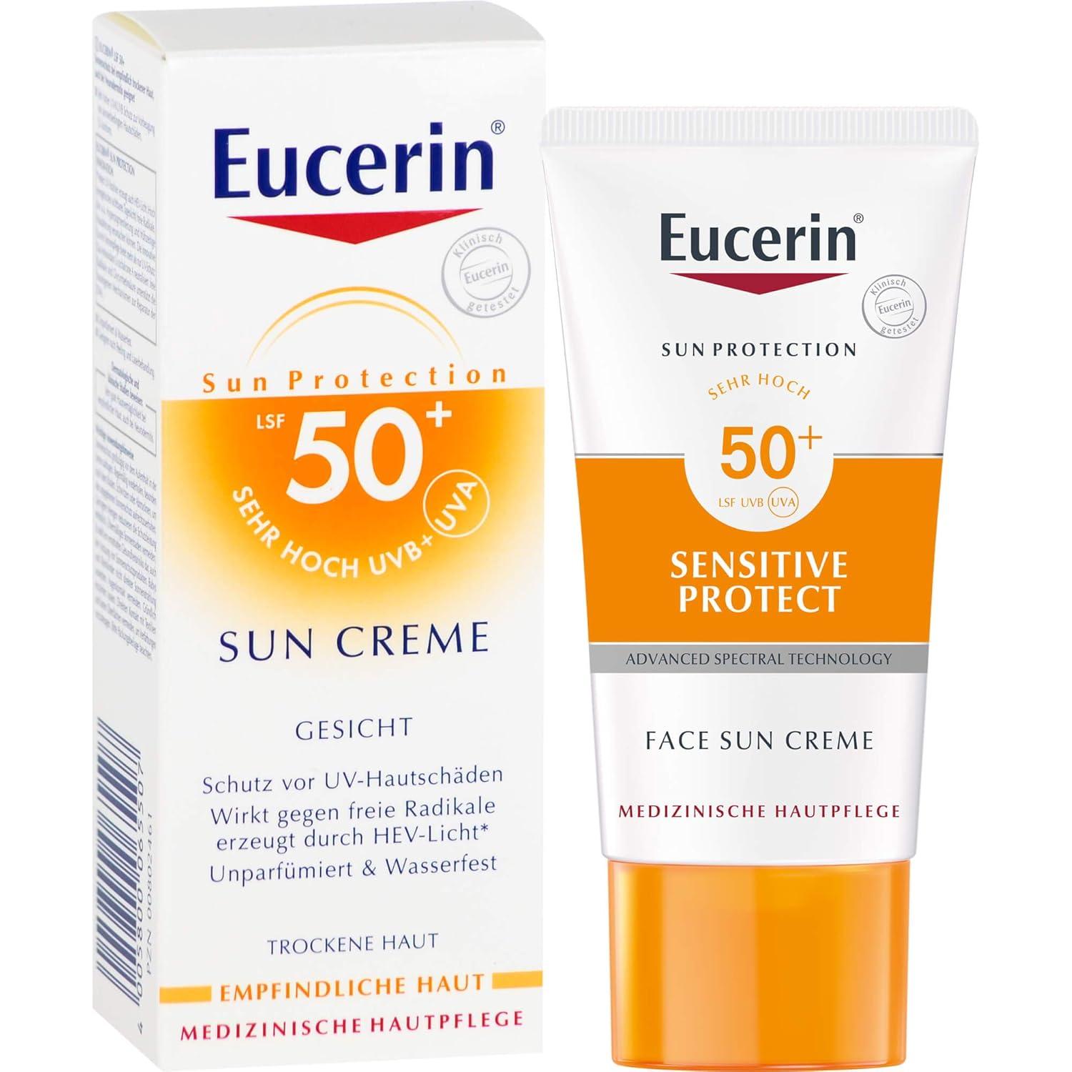 Eucerin Sensitive Protect Face Sun Cream SPF 50+ | 50 ml Best Sunscreen ...