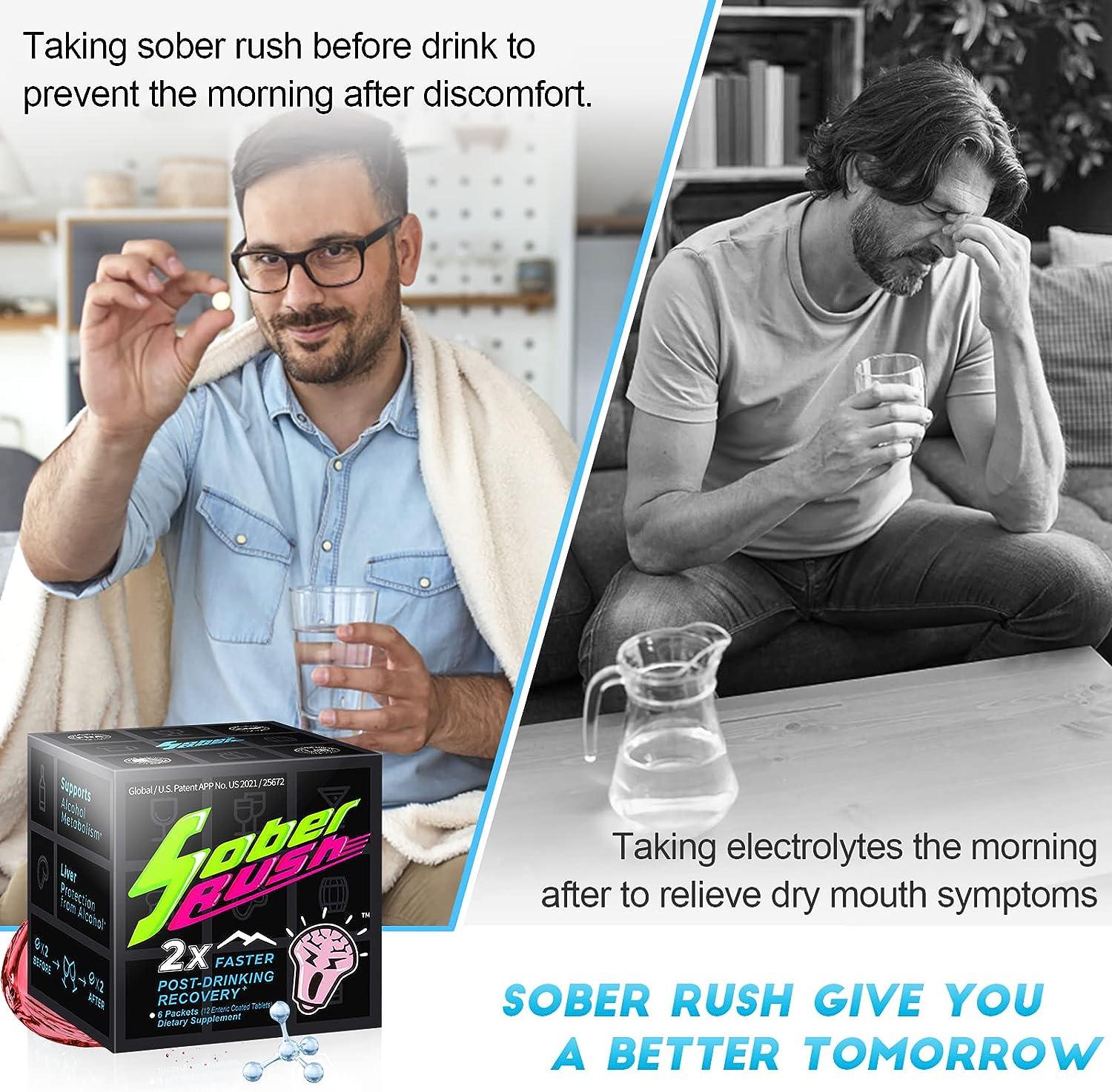 SOBER RUSH NADH Liver Support Supplement | Hangover Cure | Detox and ...