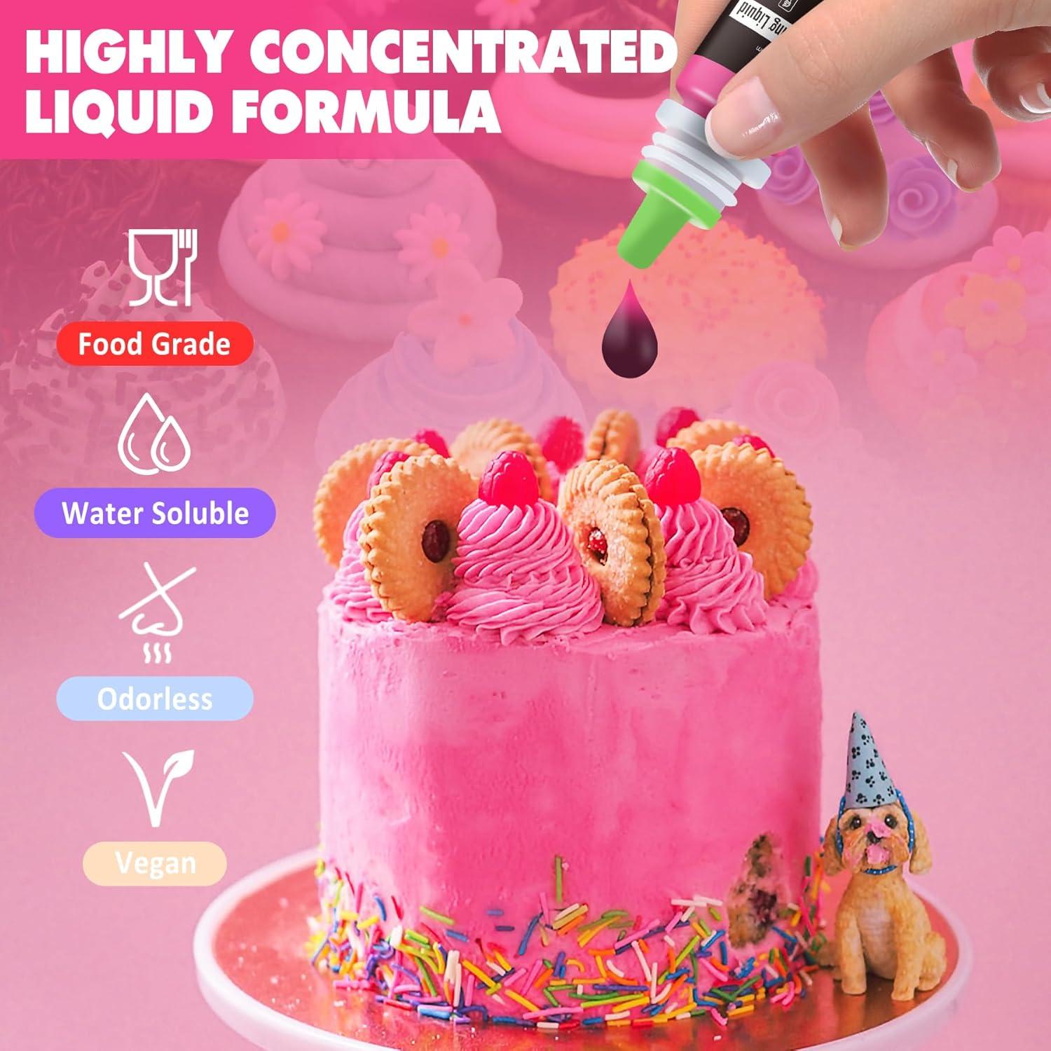 Premium Sugar-Free Food Coloring - 160ml Concentrated Liquid for Cakes ...