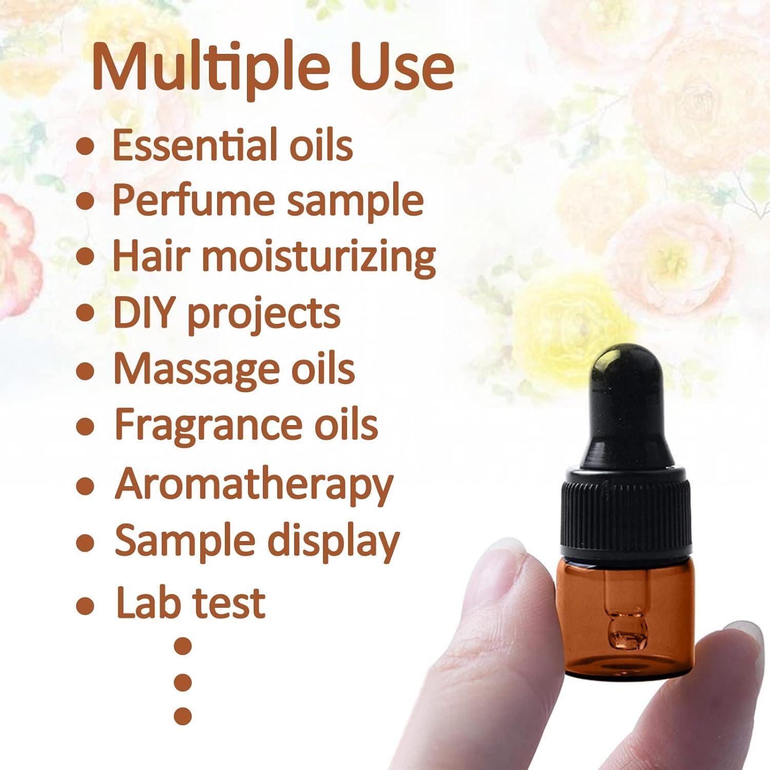 Alledomain 24Pcs 2Ml Amber Glass Sample Dropper Bottles Empty Mini ...