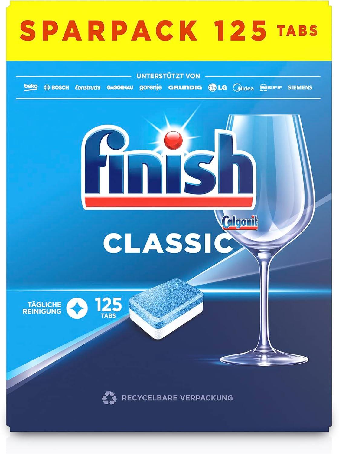 Finish Classic Dishwasher Tabs | Phosphate-Free Dishwashing | 125 Tabs ...