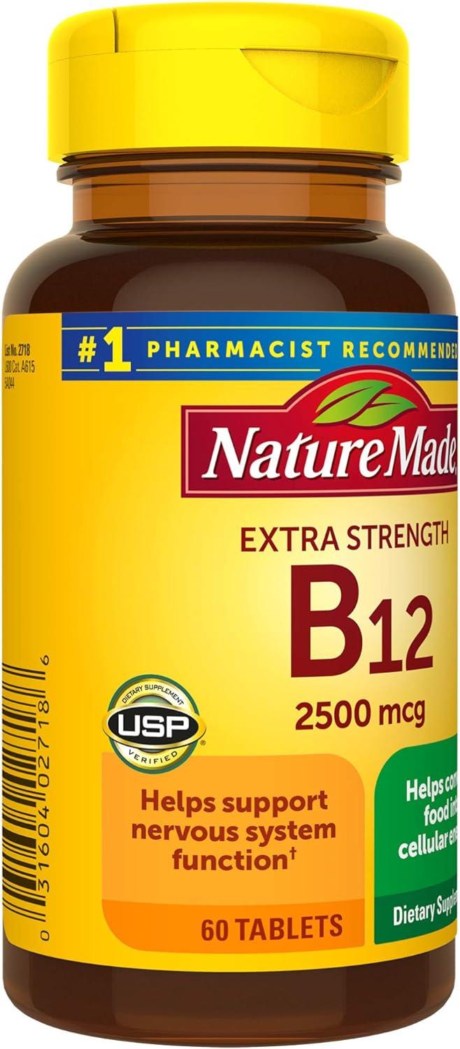 Nature Made Extra Strength Vitamin B12 2500 mcg Tablets - 60 Count for ...