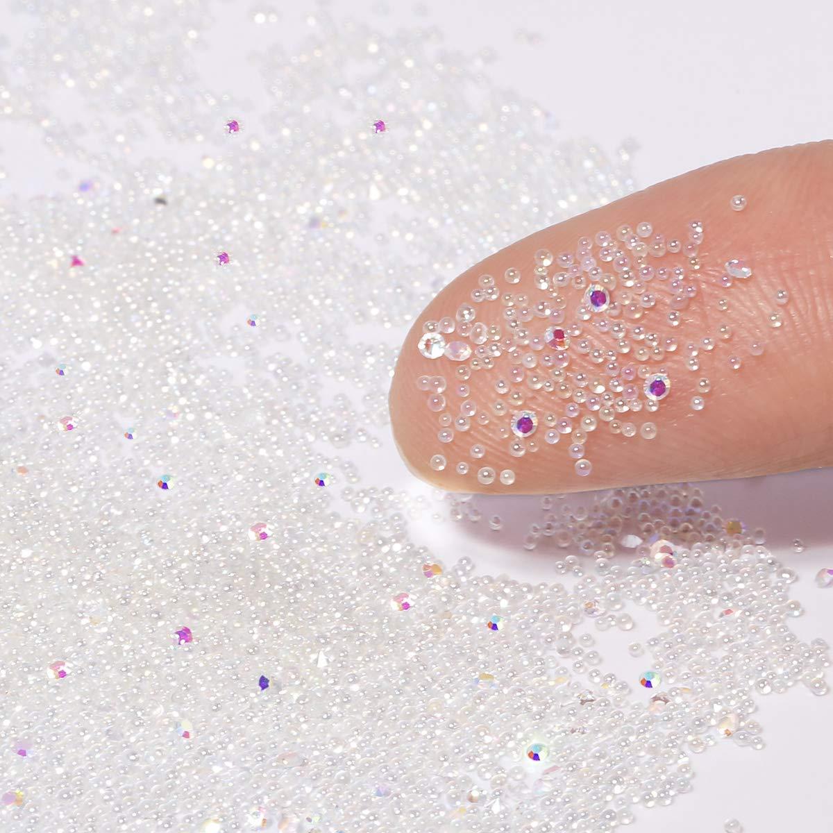 1 Bottle Micro Pixie Beads Gravel Nail Crystals For Nails Colorful ...