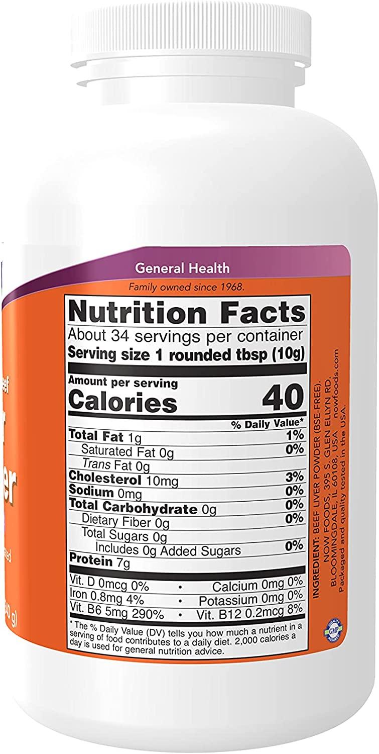 Now Foods Liver Powder 12 oz - Premium Nutritional Supplement for Liver ...