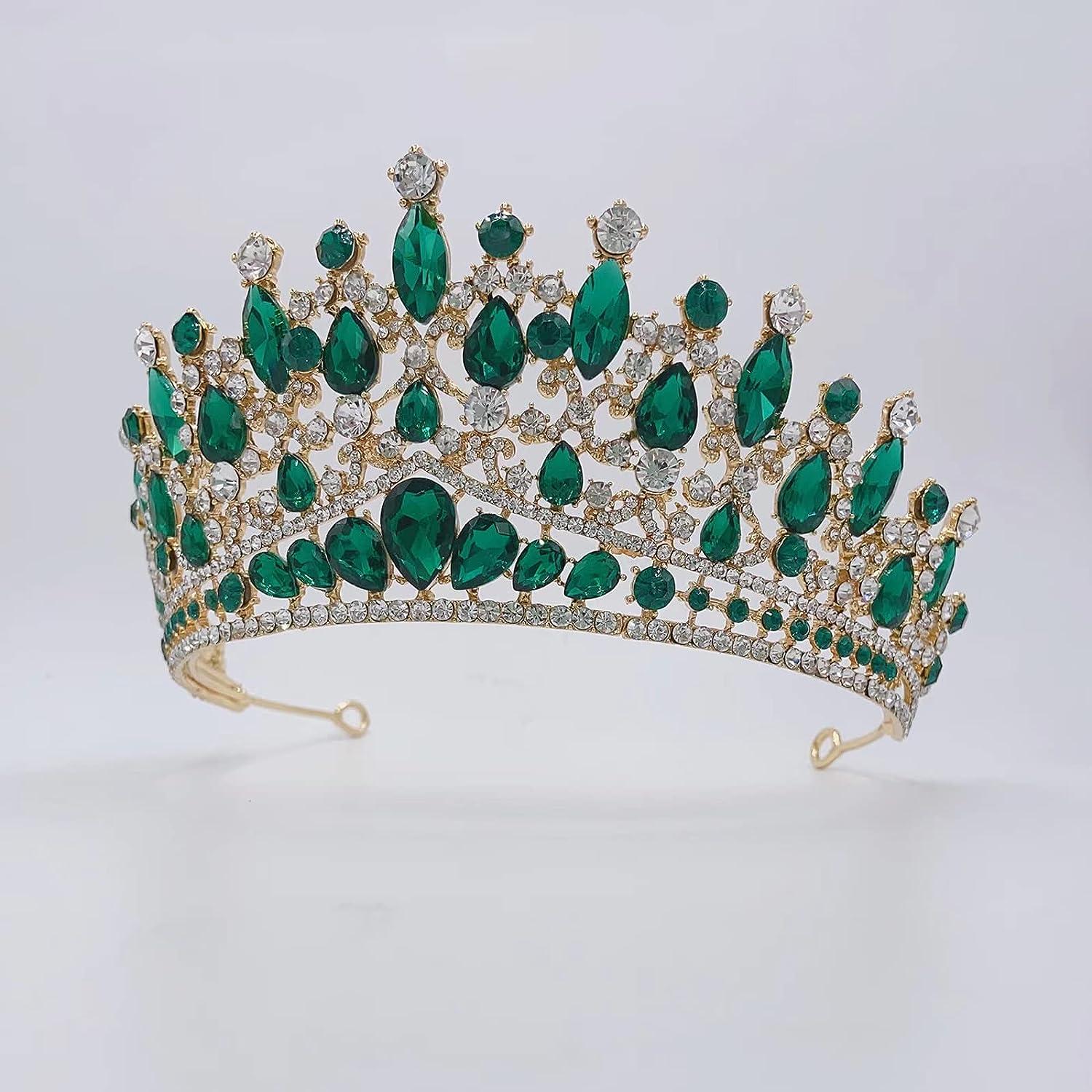 Mr. Green Queen Crown for Women - Crystal Wedding Tiara for Bride ...