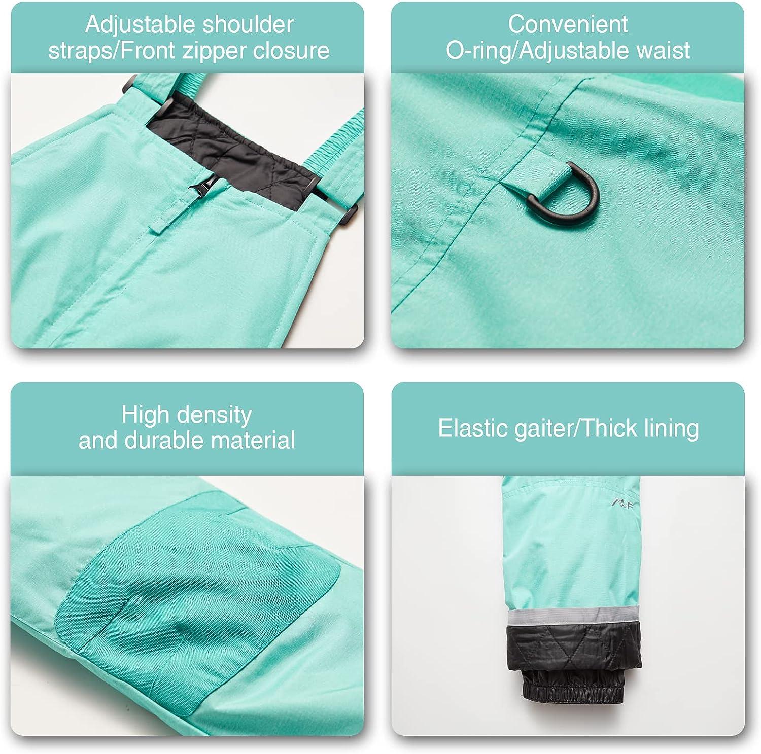 WULFUL Kids Waterproof Ski Bib 14-16 Classic Blue | Boys Girls Winter ...