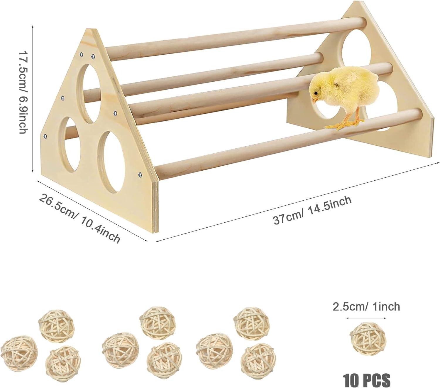 Allazone Wooden Chicken Batch Rods with Rattan Balls - 10-Piece Set for ...