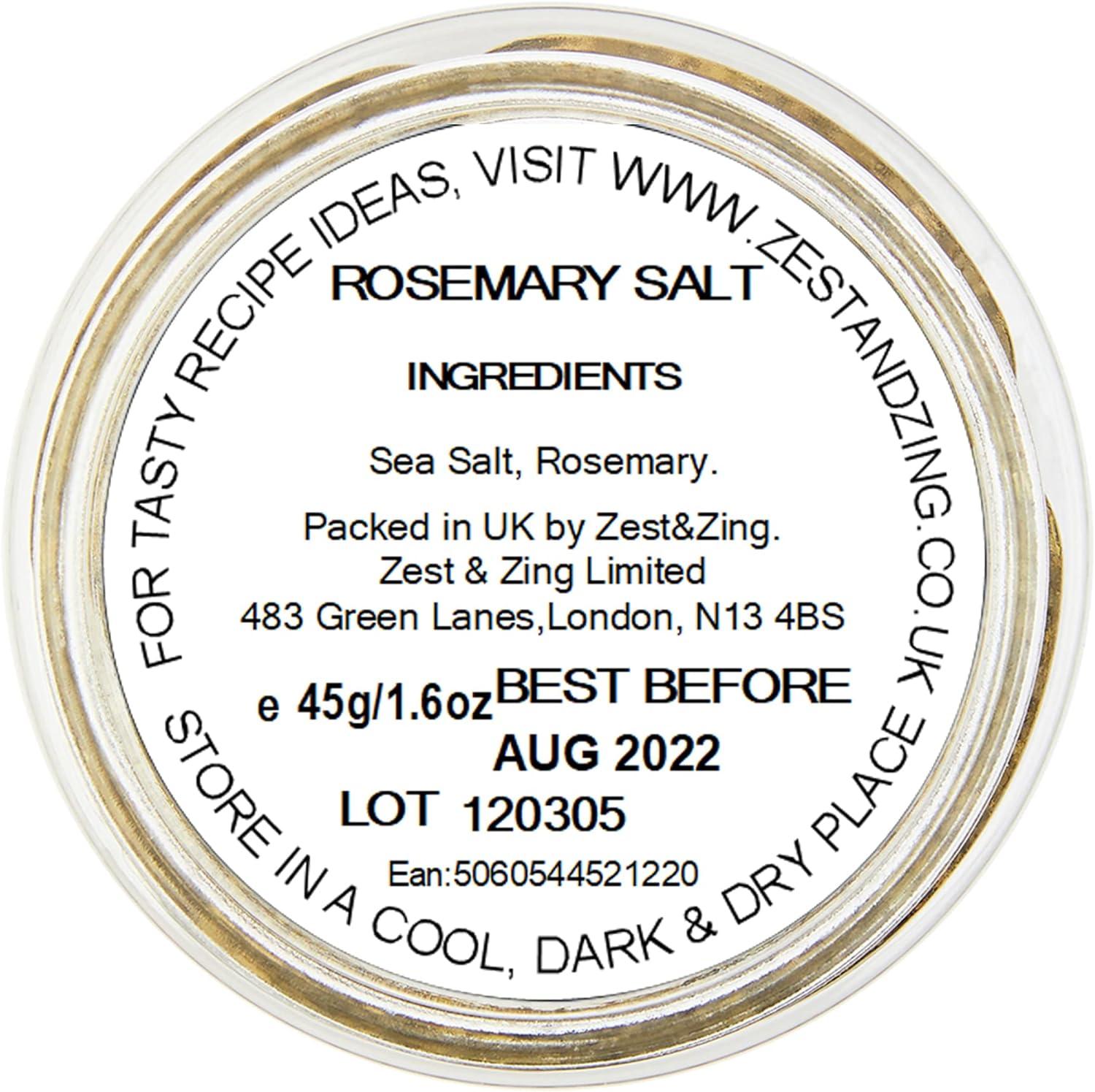 Zest & Zing Rosemary Salt 45g - Premium Salts Fresher Convenient ...
