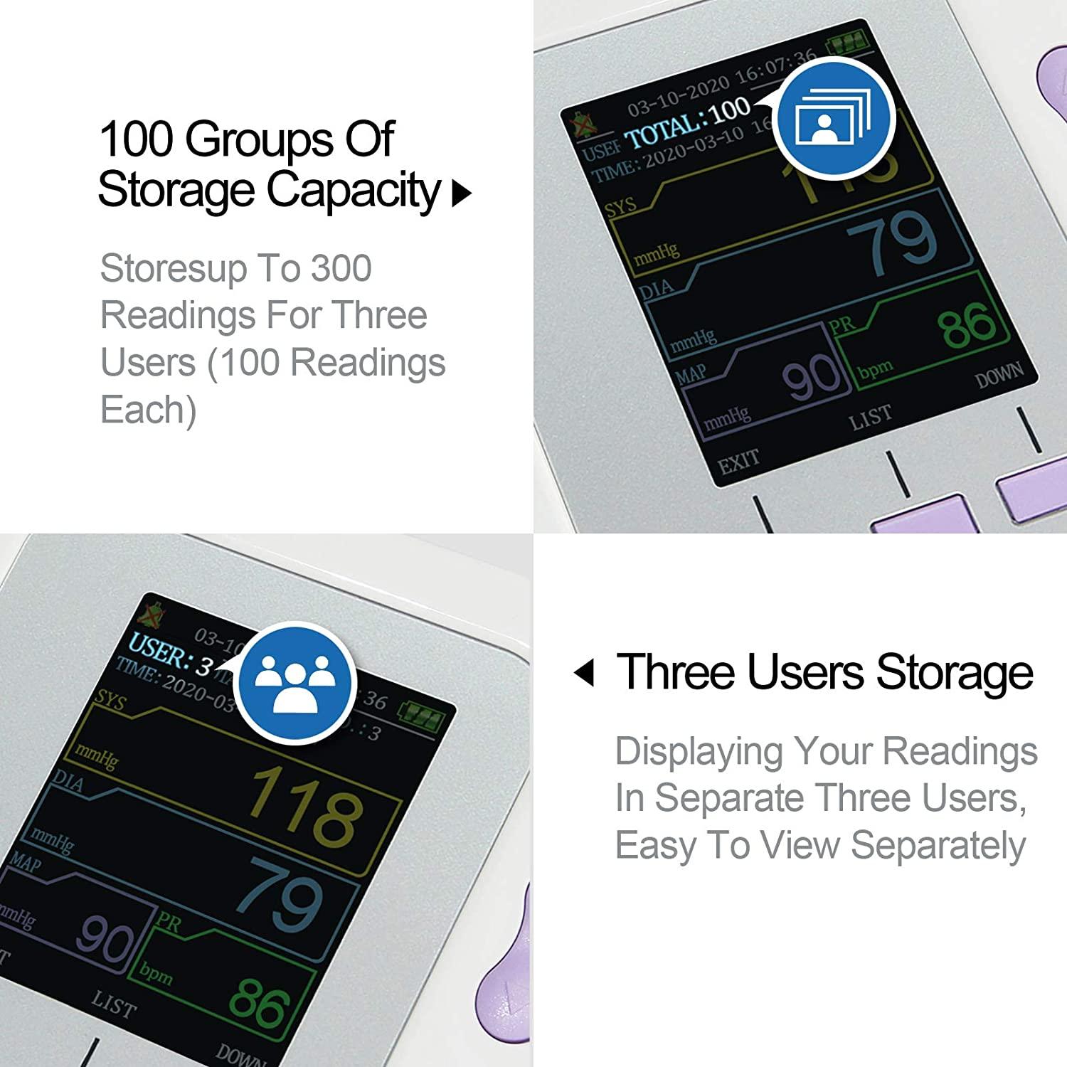 CONTEC Automatic Upper Arm Blood Pressure Monitor | 3 Modes | 3 Cuffs ...