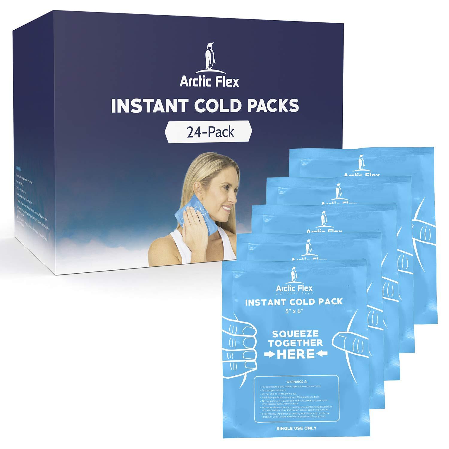 Arctic Flex Instant Cold Packs (24 Pack) for Injuries - Pain Relief ...