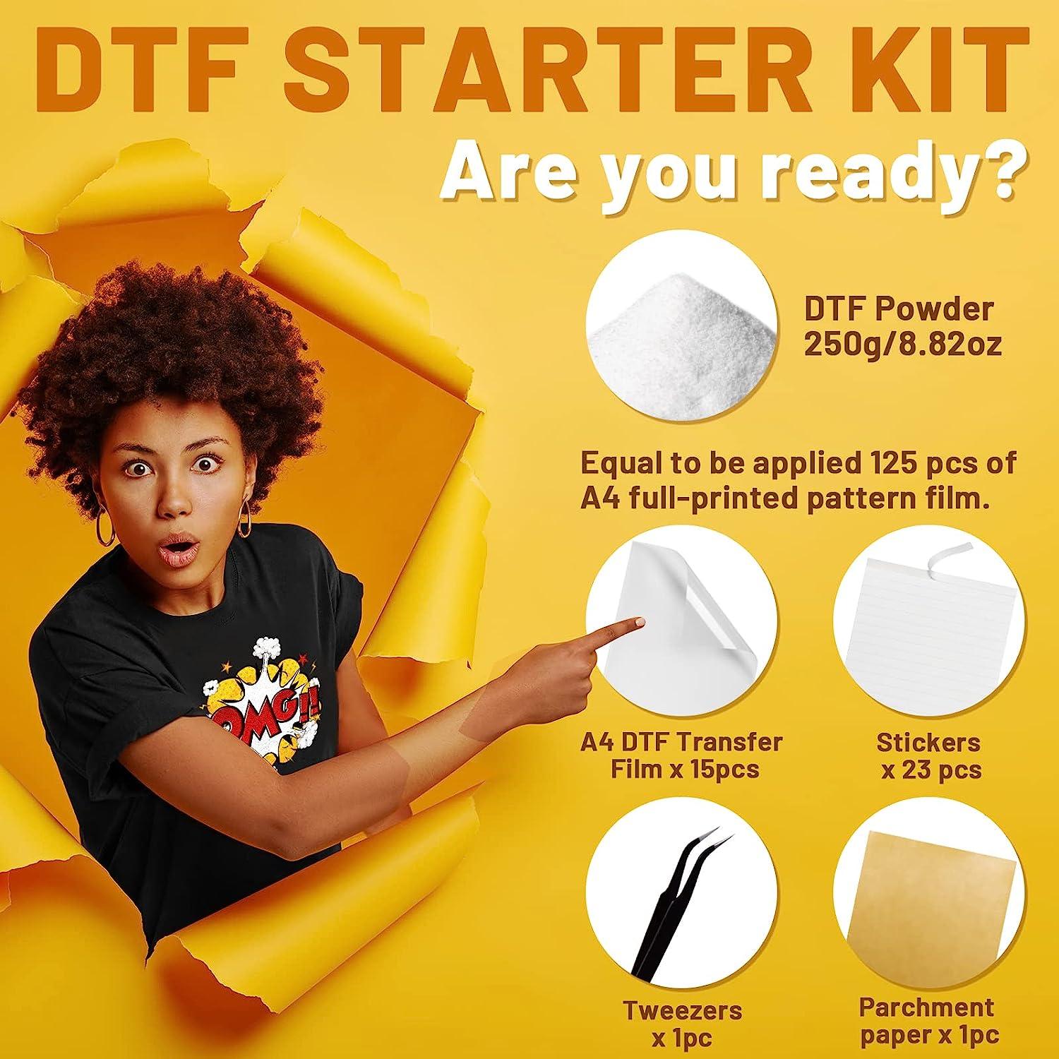 KASYU DTF Transfer Powder Film Kit - All-in-1 DTF Starter Kit for ...