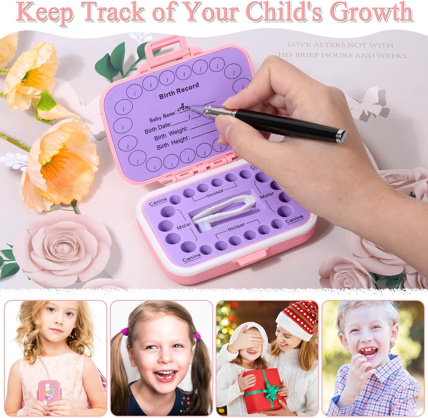 Kids Tooth Holder Keepsake Box - Pink Tooth Container for Tooth Fairy ...