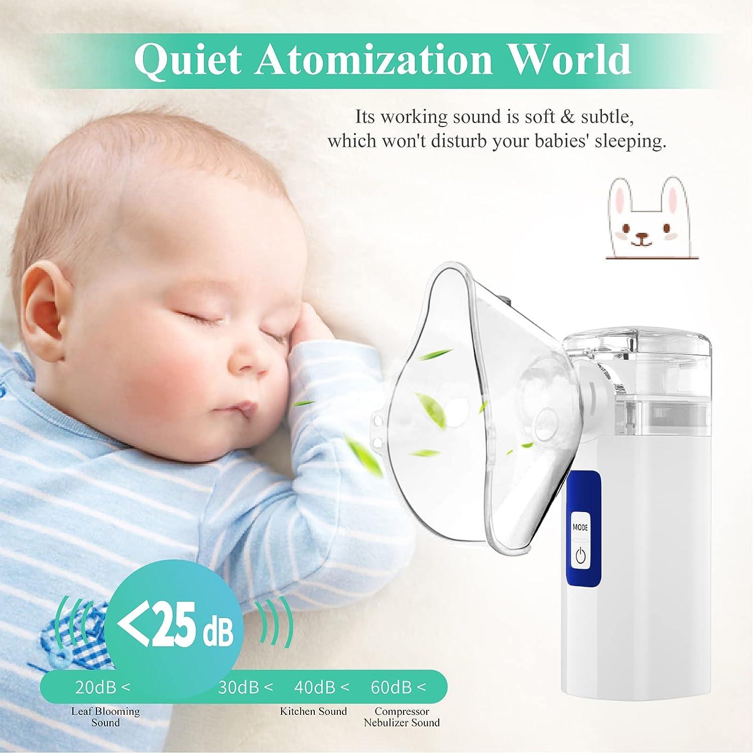 Portable Nebulizer: Quiet Home Inhaler for Adults & Kids - Two Modes ...