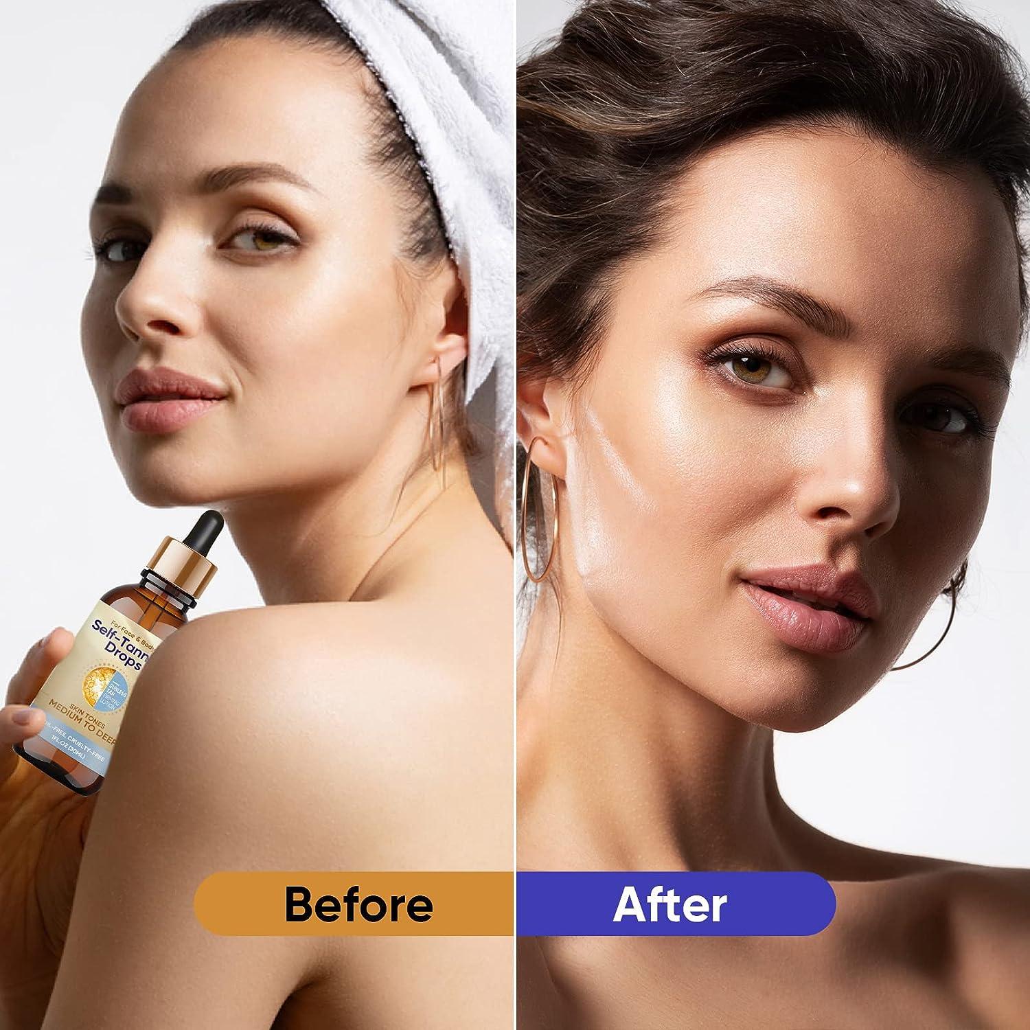 Face & Body Self Tanner Drops | Sunless Bronzing Drops for Face Tan ...