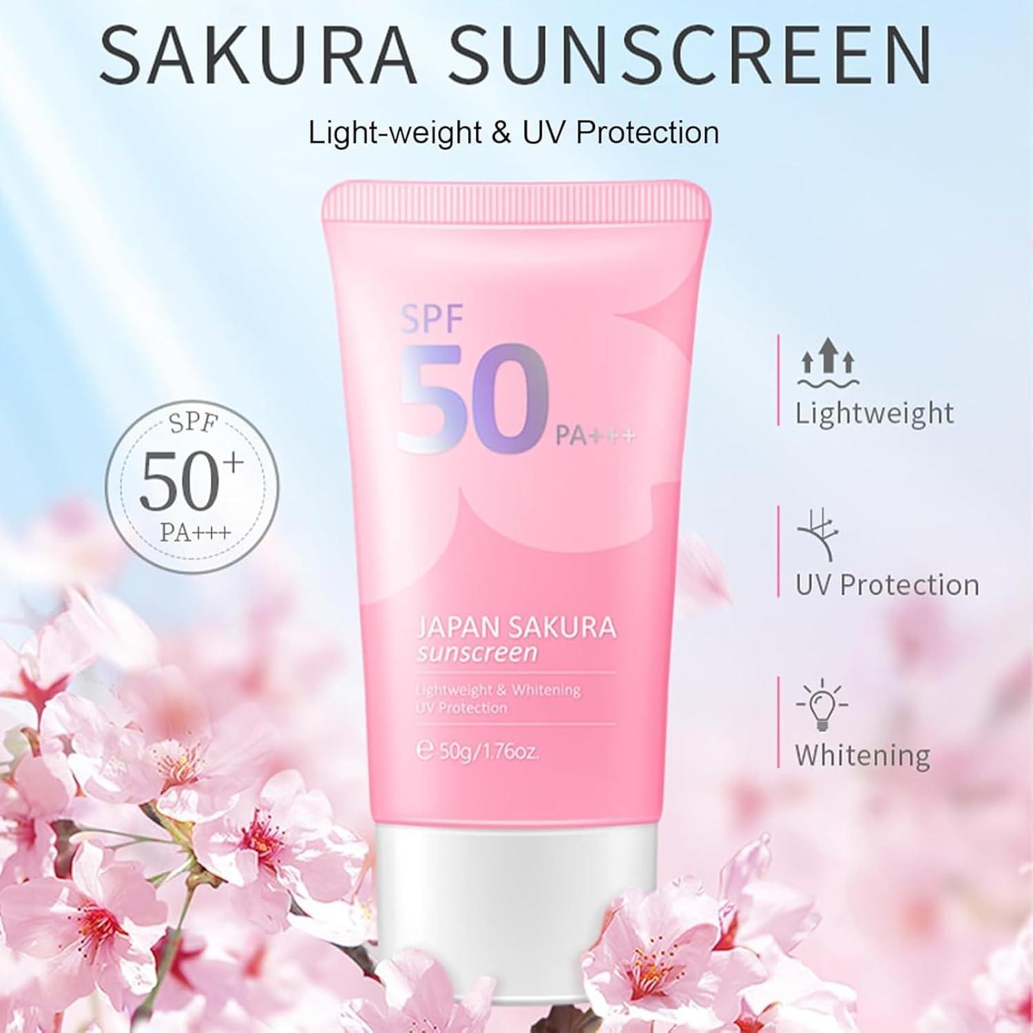 Sakura Face Sunscreen SPF 50 Sunscreen Face Japanese Sakura Sunscreen ...