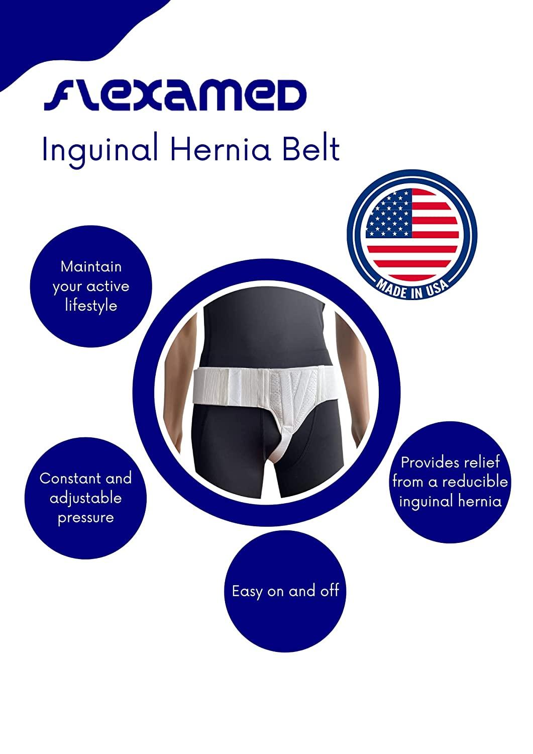 FlexaMed Left Inguinal Groin Hernia Truss with Compression Pad - Medium ...