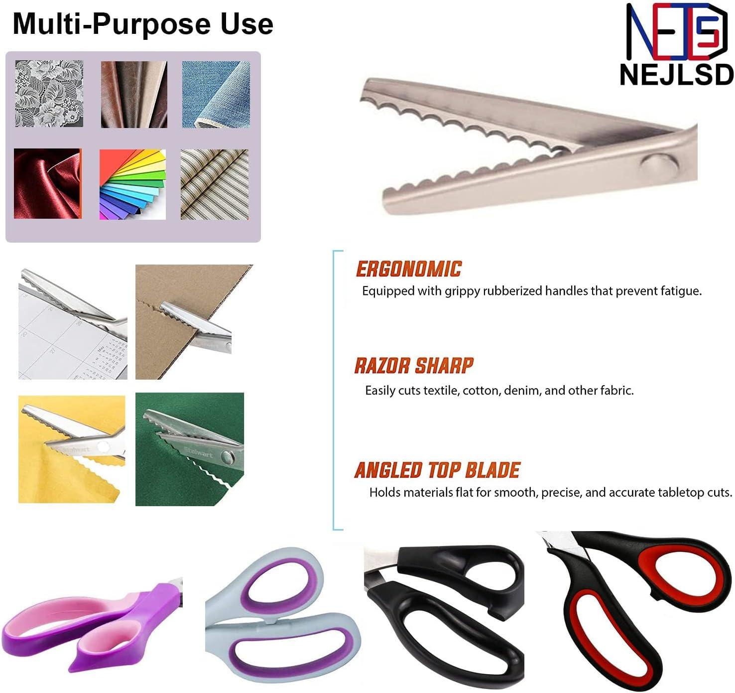 NEJLSD Pinking Shears for Fabric - Stainless Steel Professional Sewing ...