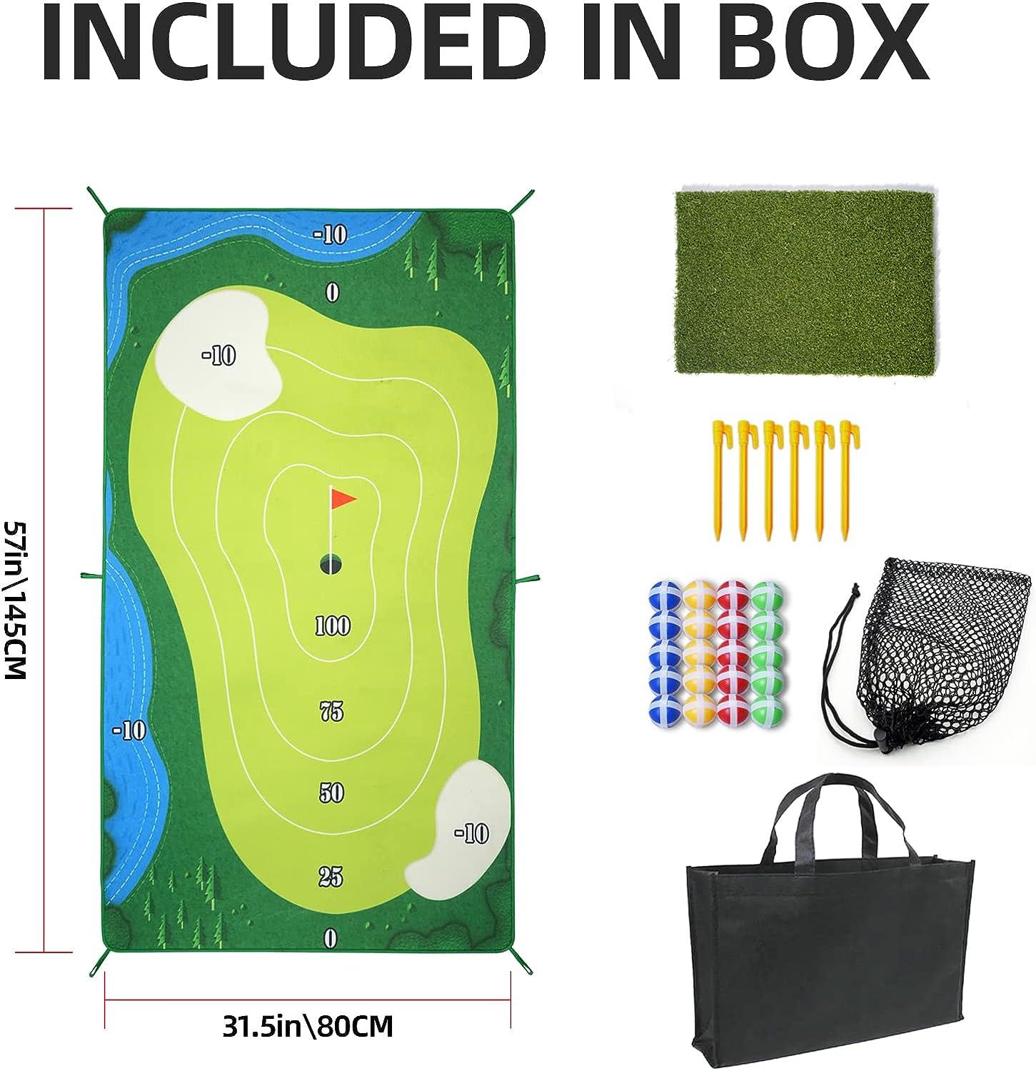 Battle Royale Golf Chipping Game Mat with 20 Grip Balls 57"31.5" Velcro ...