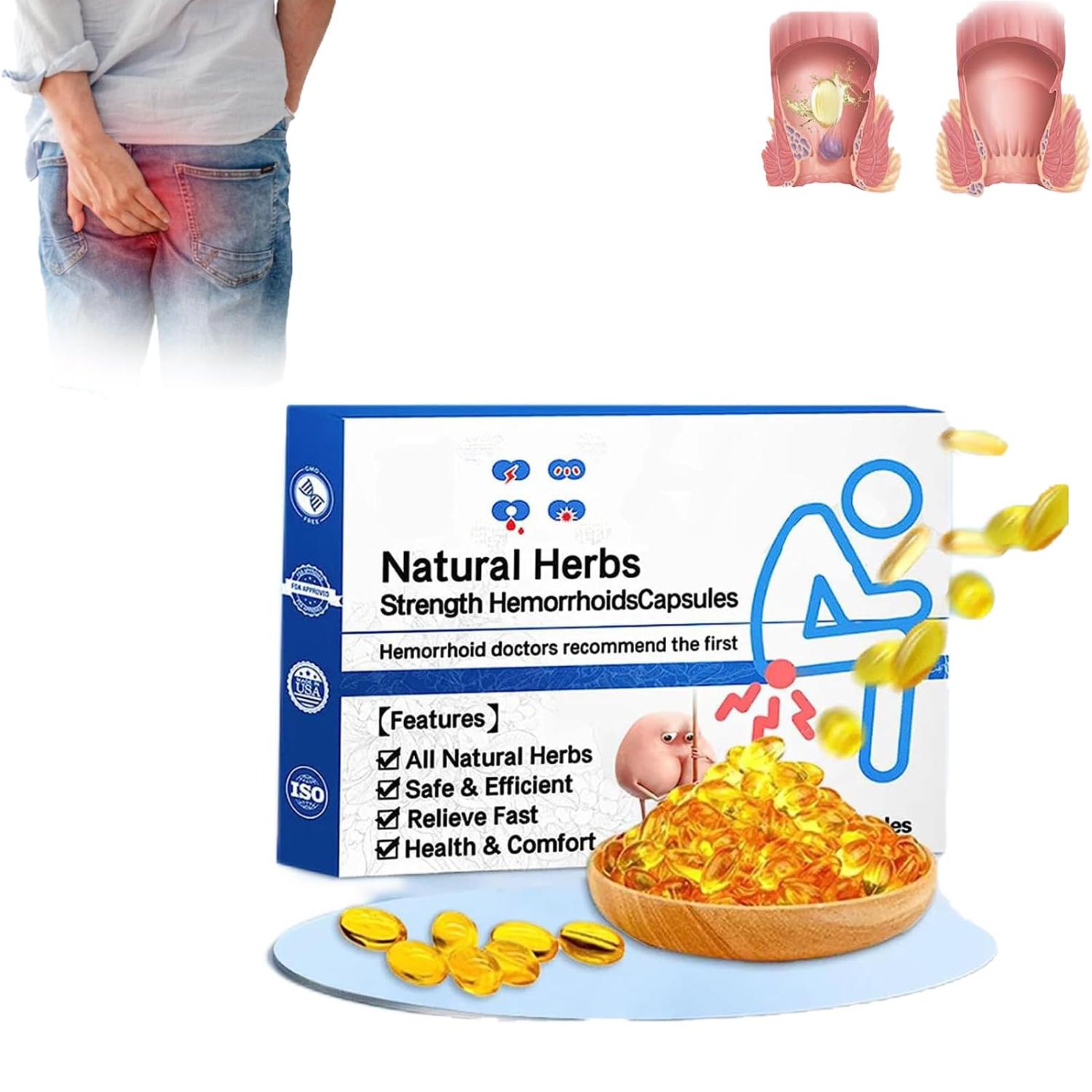 CASSONRM Heca Natural Herbal Strength Hemorrhoid Capsules Hemorrhoid ...