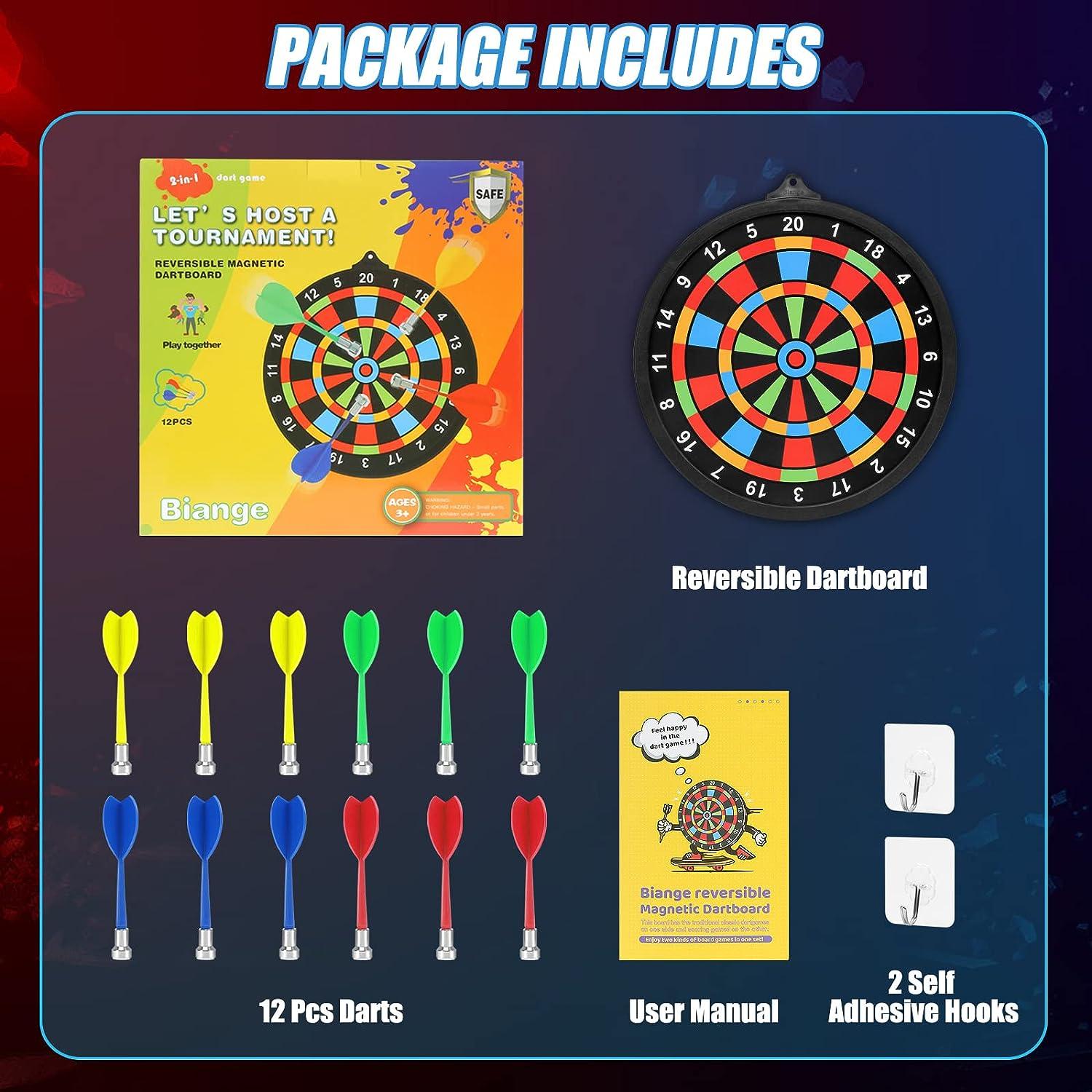 Magnetic Dart Board with 12 Darts | Kids Dartboard Gift Set | Safe Indoor & Outdoor Games for ...