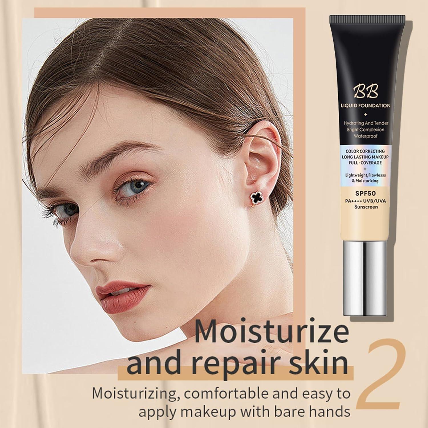 SPF50+ BB Cream Tinted Moisturizer for Women | Hydrating Sunscreen with SPF | Even Skin Tone ...