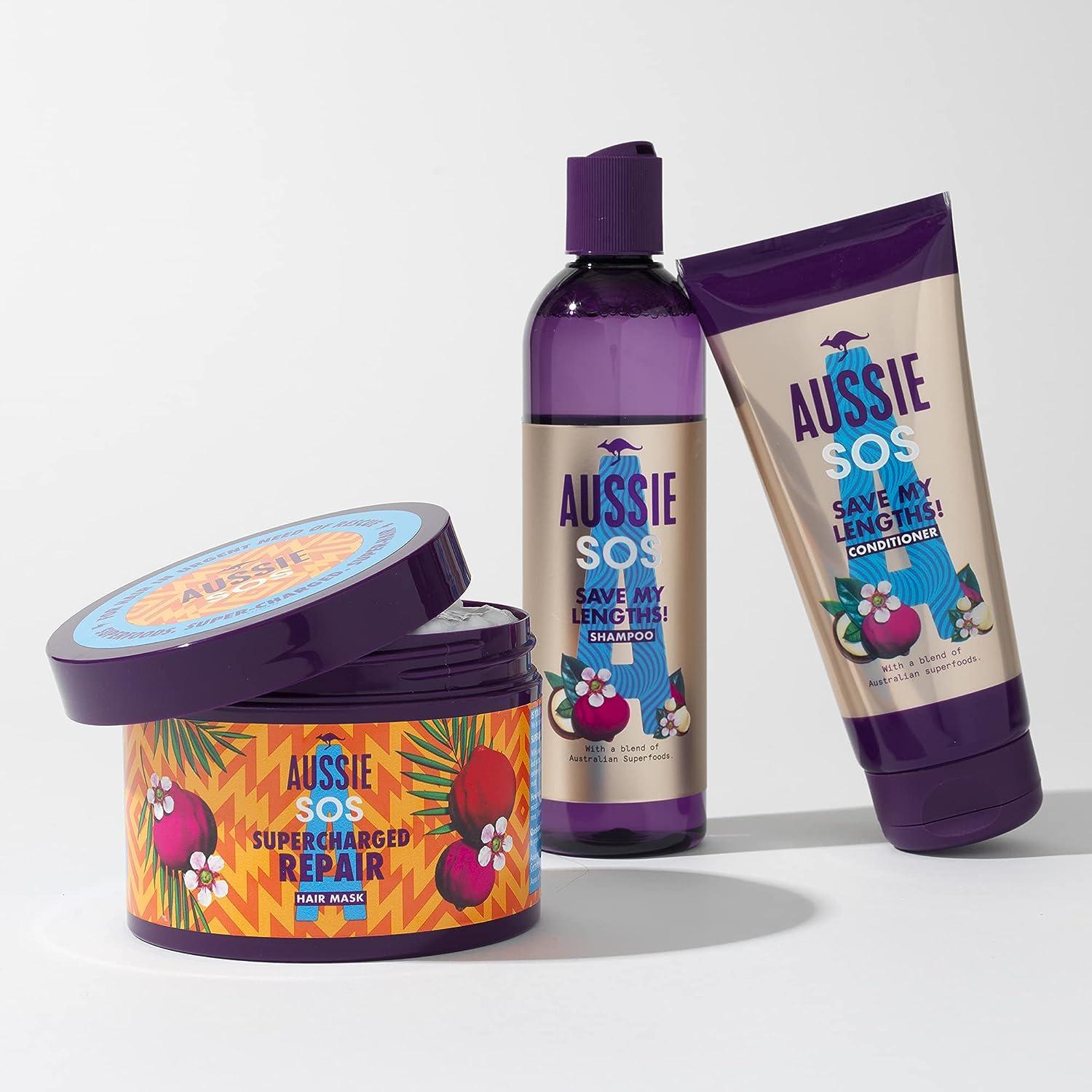 Aussie Repair Hair Mask For Dry Damaged Hair Supports Hair Growth SOS ...