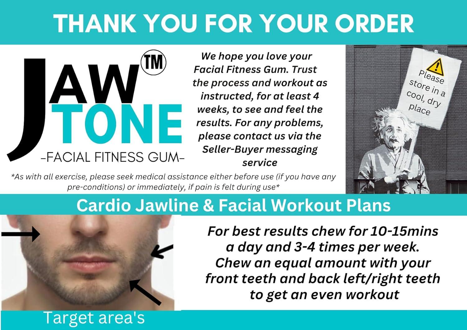 JawTone -Face & Jawline exercise HARD GUM mastic style hint of MINT ...