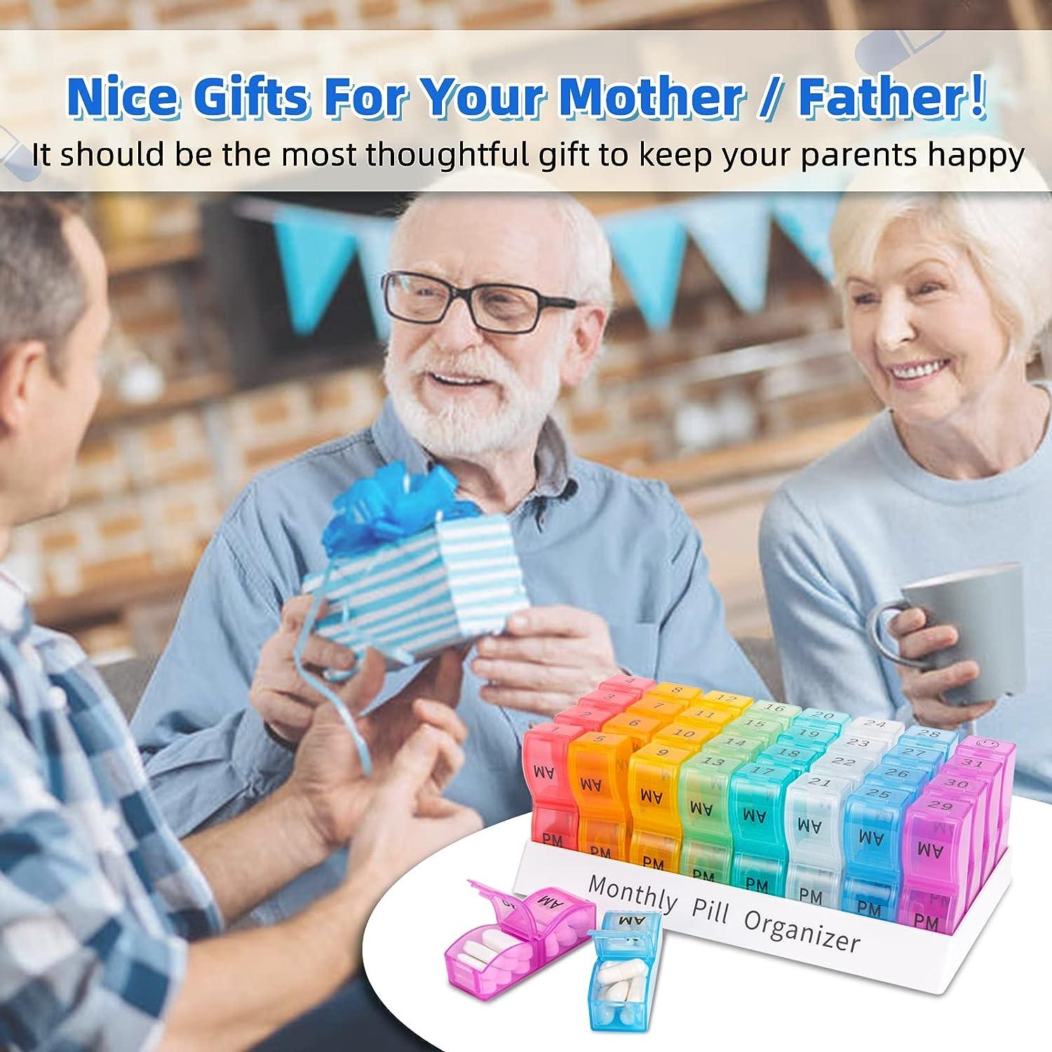 Monthly Pill Organizer 2 Times a Day | AM PM 31 Day Pill Box with Small ...