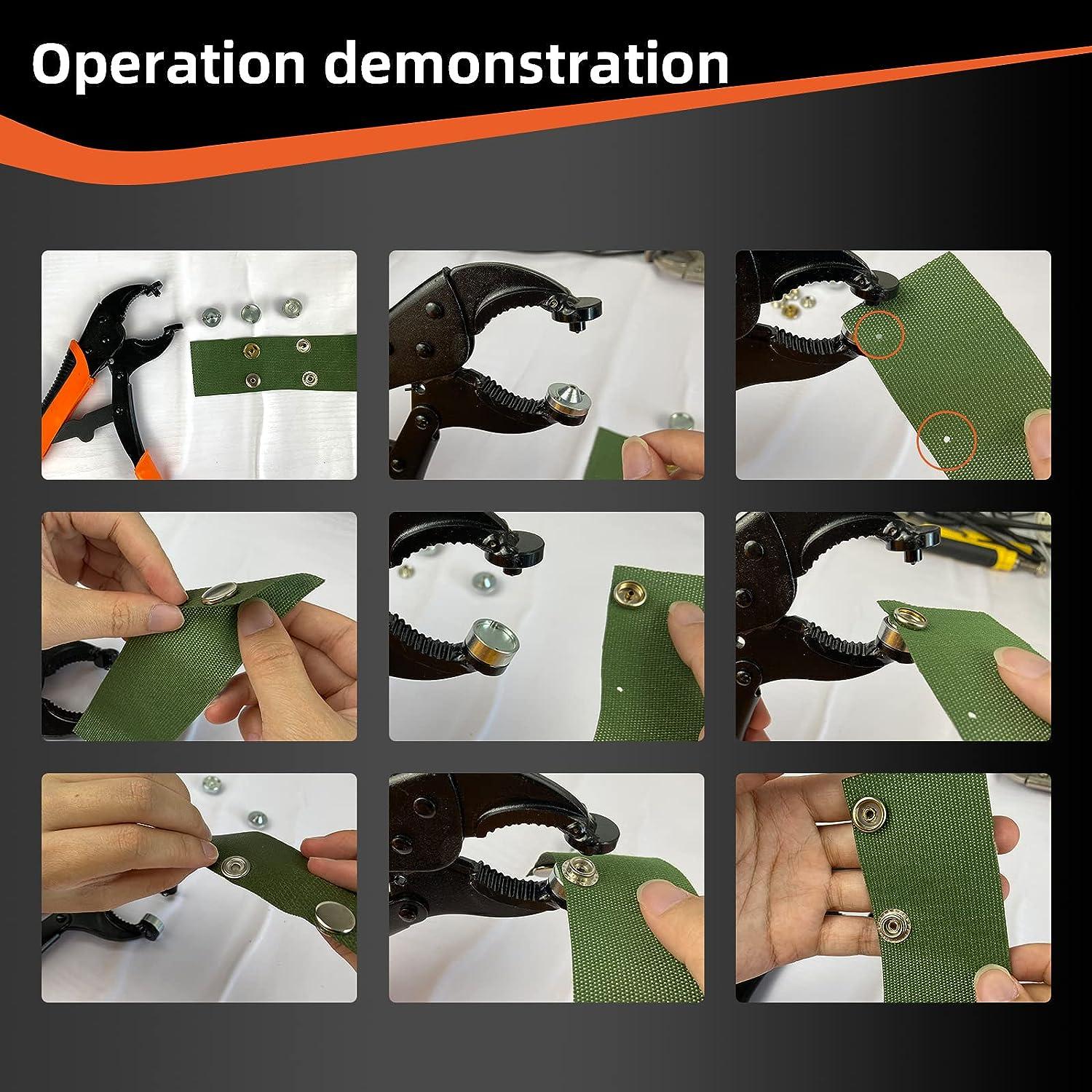 Heavy Duty Snap Fastener Tool Adjustable Snap Setter Tool Includes 20 ...