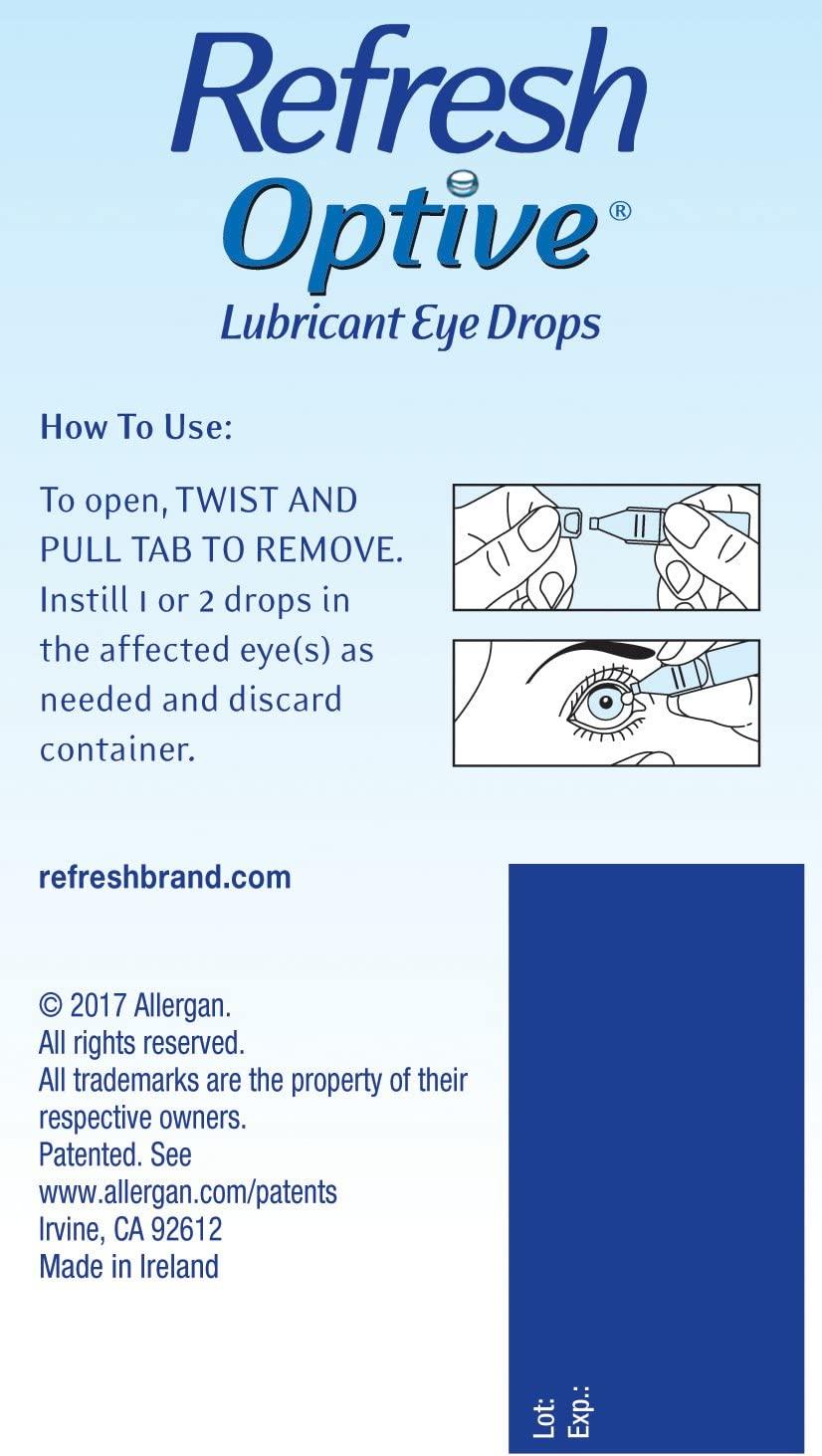 Refresh Optive Lubricant Eye Drops Preservative-Free 0.01 Fl Oz 60 Ct ...